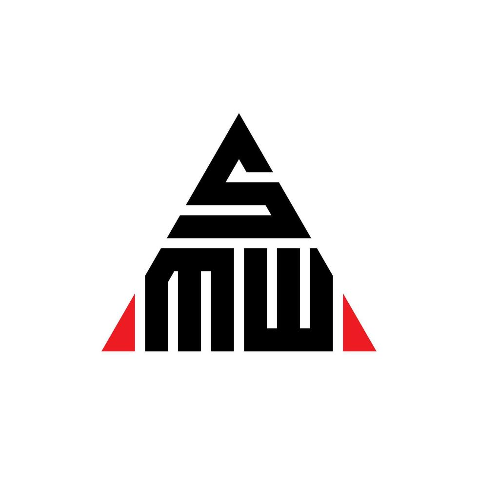 diseño de logotipo de letra triangular smw con forma de triángulo. monograma de diseño de ...