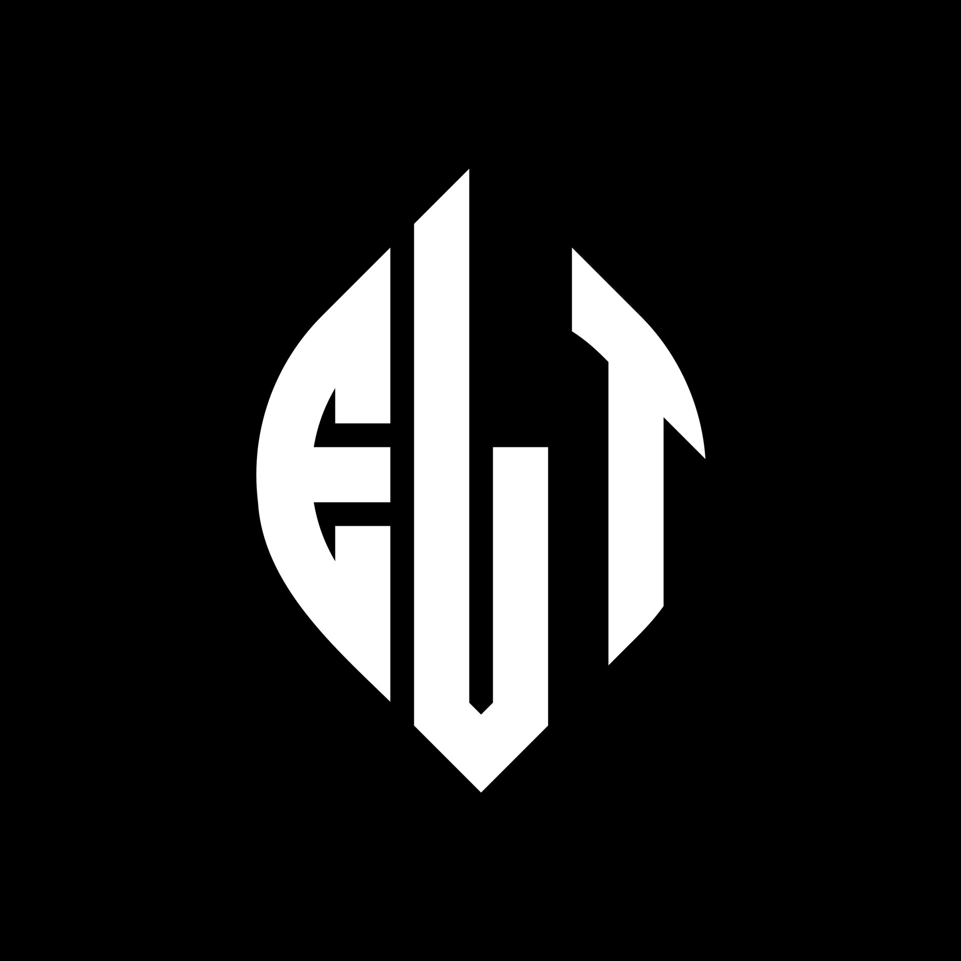diseño de logotipo de letra de círculo elt con forma de círculo y elipse. elt elipse letras con ...