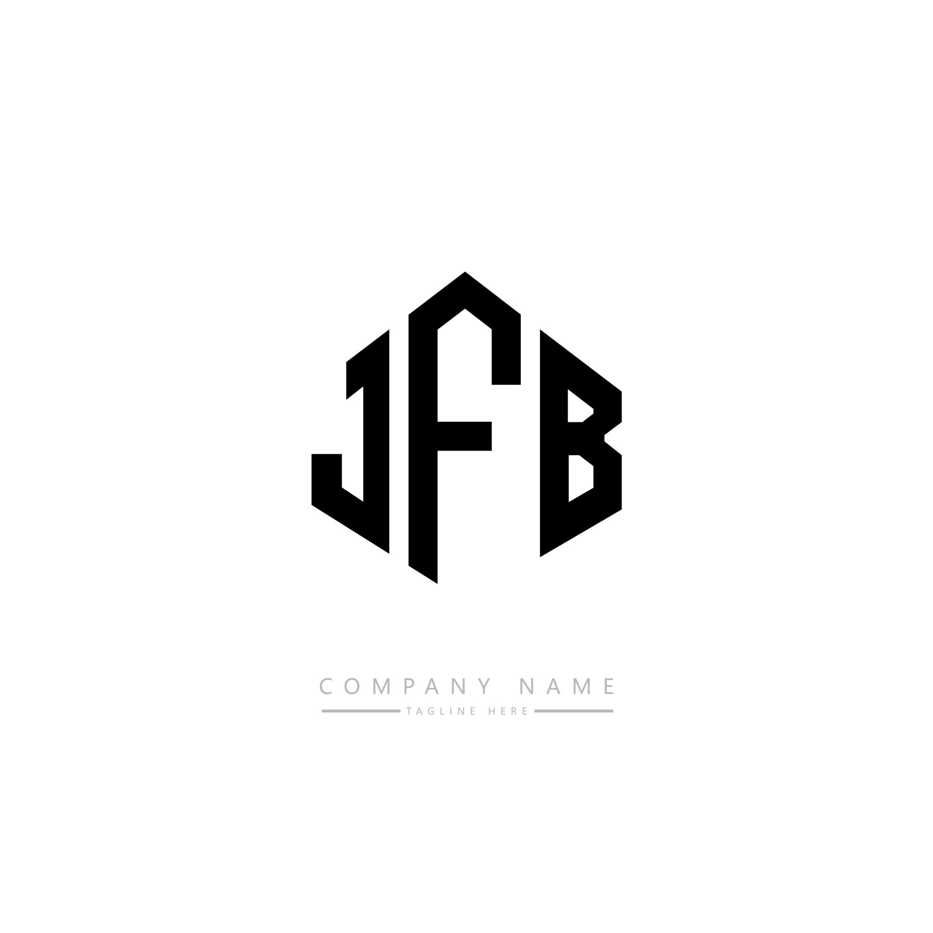 JFB letter logo design with polygon shape. JFB polygon and cube shape ...