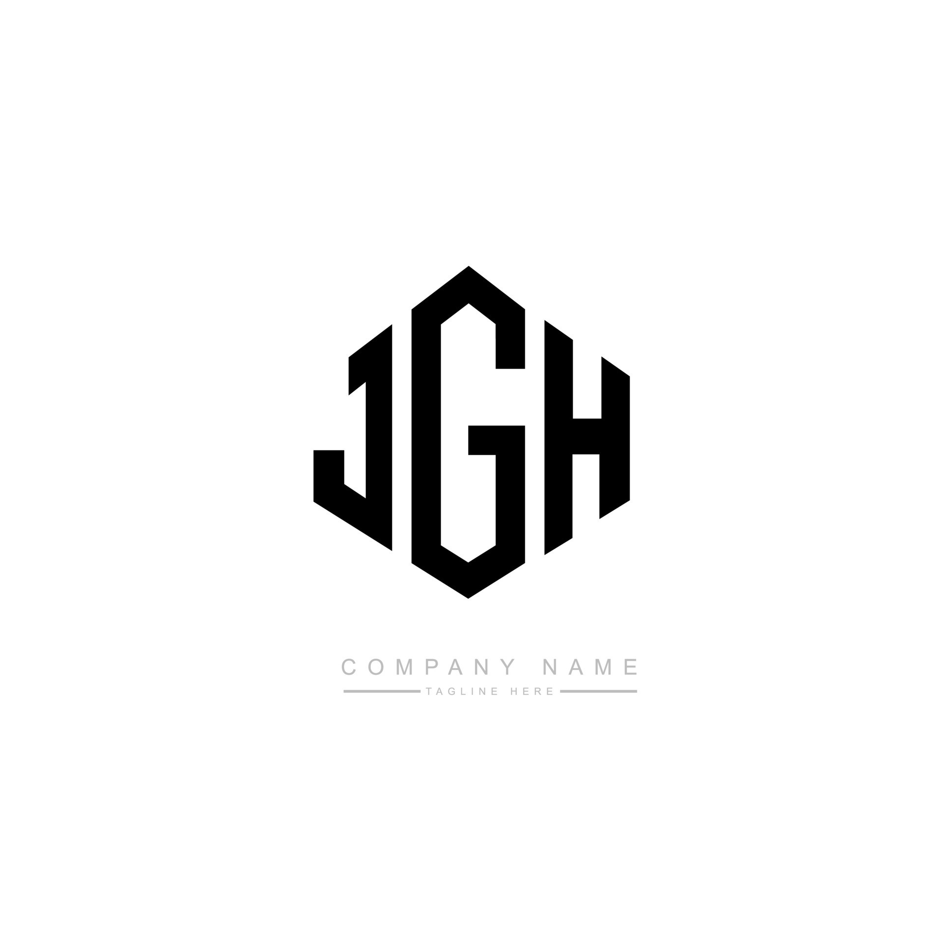 diseño de logotipo de letra jgh con forma de polígono. jgh polígono y diseño de logotipo en ...