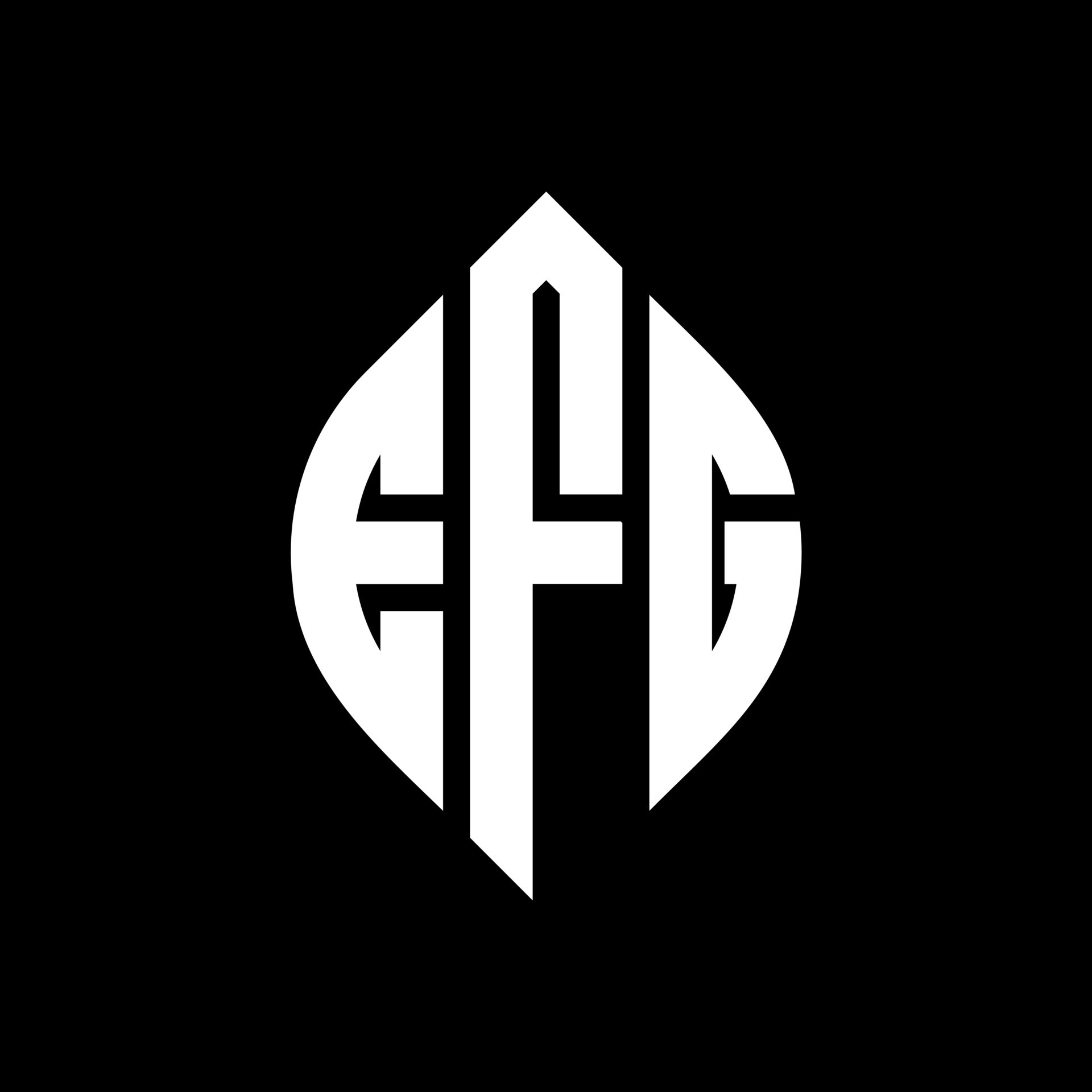 diseño de logotipo de letra de círculo efg con forma de círculo y elipse. letras elípticas efg ...