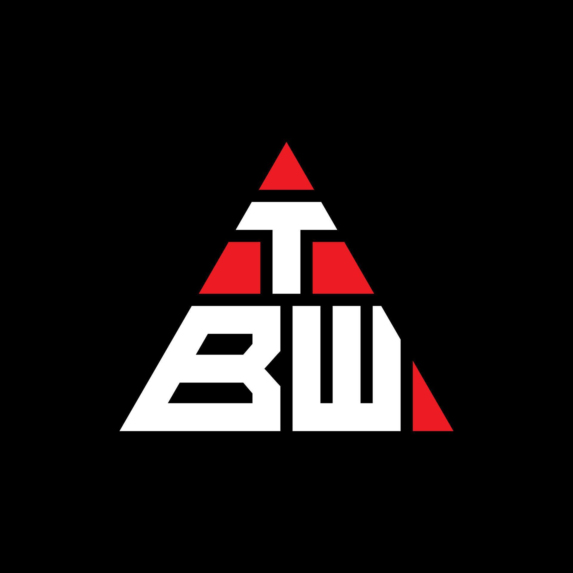 tbw diseño de logotipo de letra triangular con forma de triángulo. monograma de diseño de ...