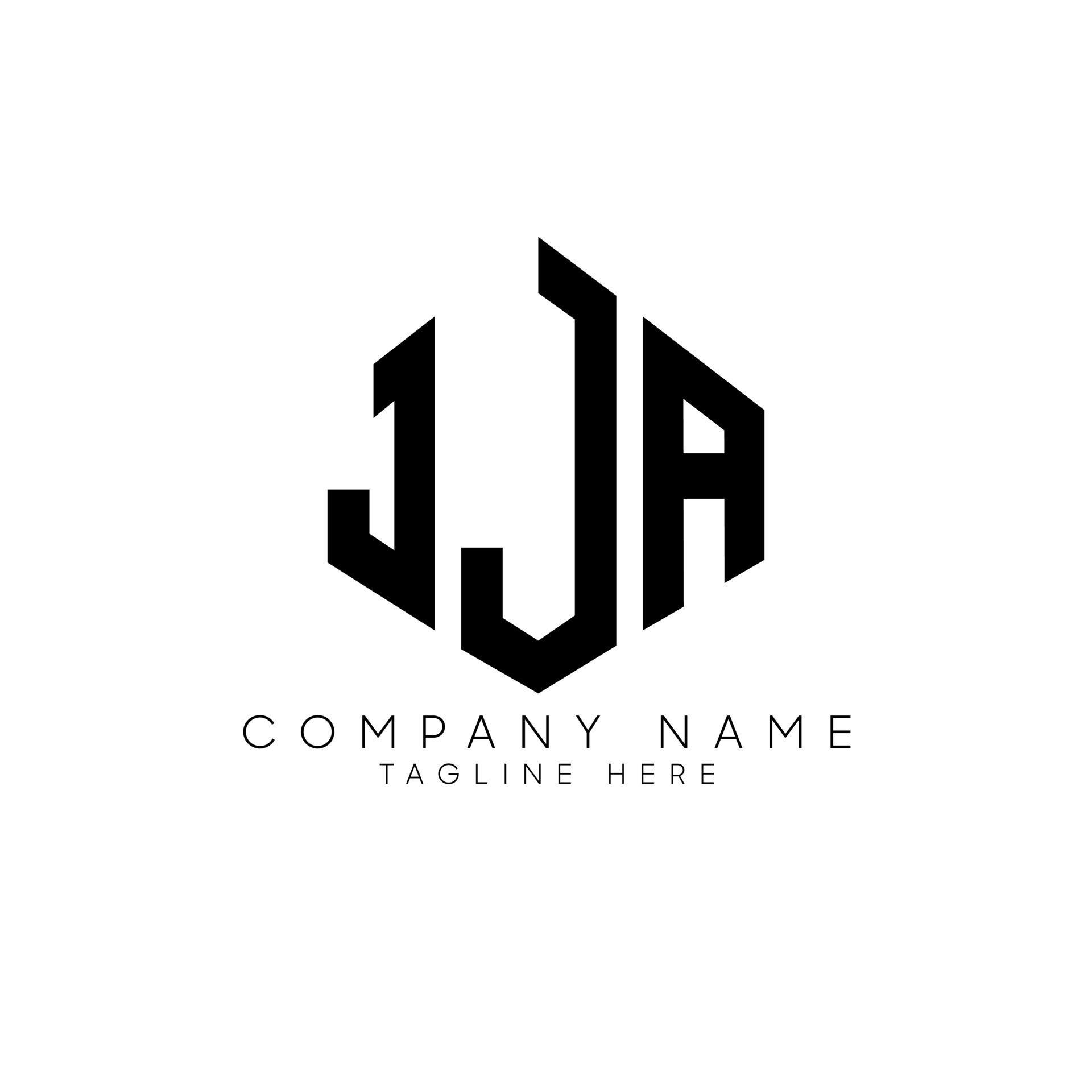 JJA letter logo design with polygon shape. JJA polygon and cube shape logo design. JJA hexagon ...