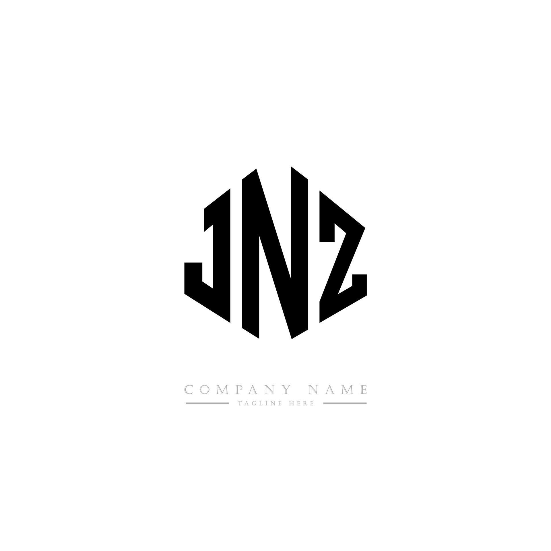 Jnz Letter Logo Design With Polygon Shape Jnz Polygon And Cube Shape Logo Design Jnz Hexagon
