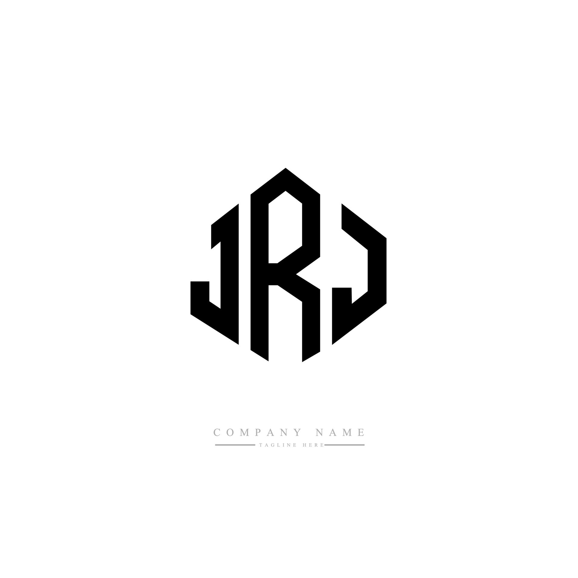 JRJ letter logo design with polygon shape. JRJ polygon and cube shape logo design. JRJ hexagon ...