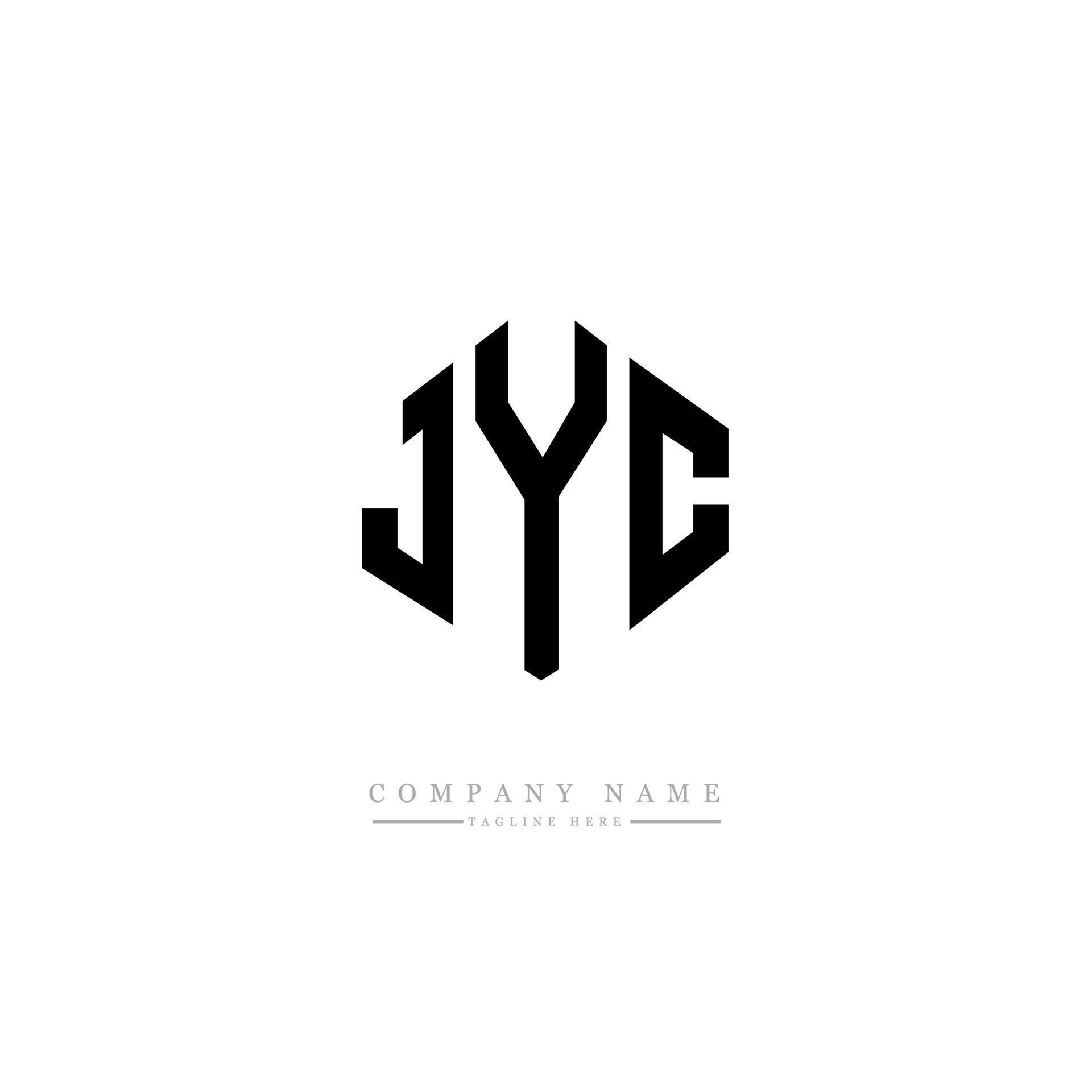 diseño de logotipo de letra jyc con forma de polígono. jyc polígono y diseño de logotipo en ...