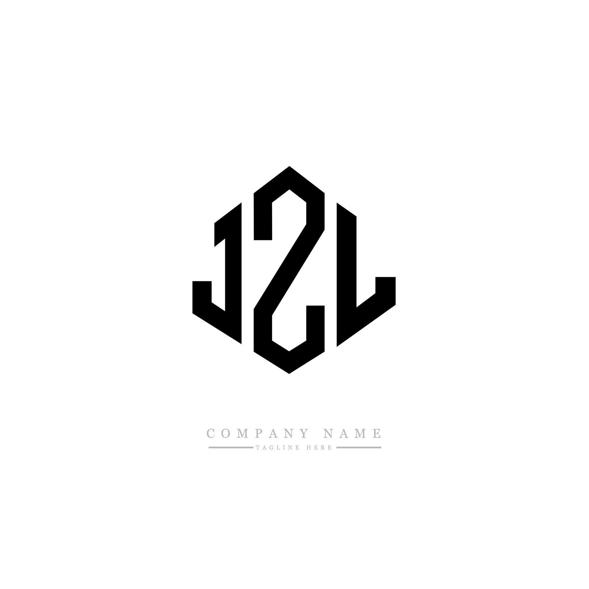 JZL letter logo design with polygon shape. JZL polygon and cube shape logo design. JZL hexagon ...