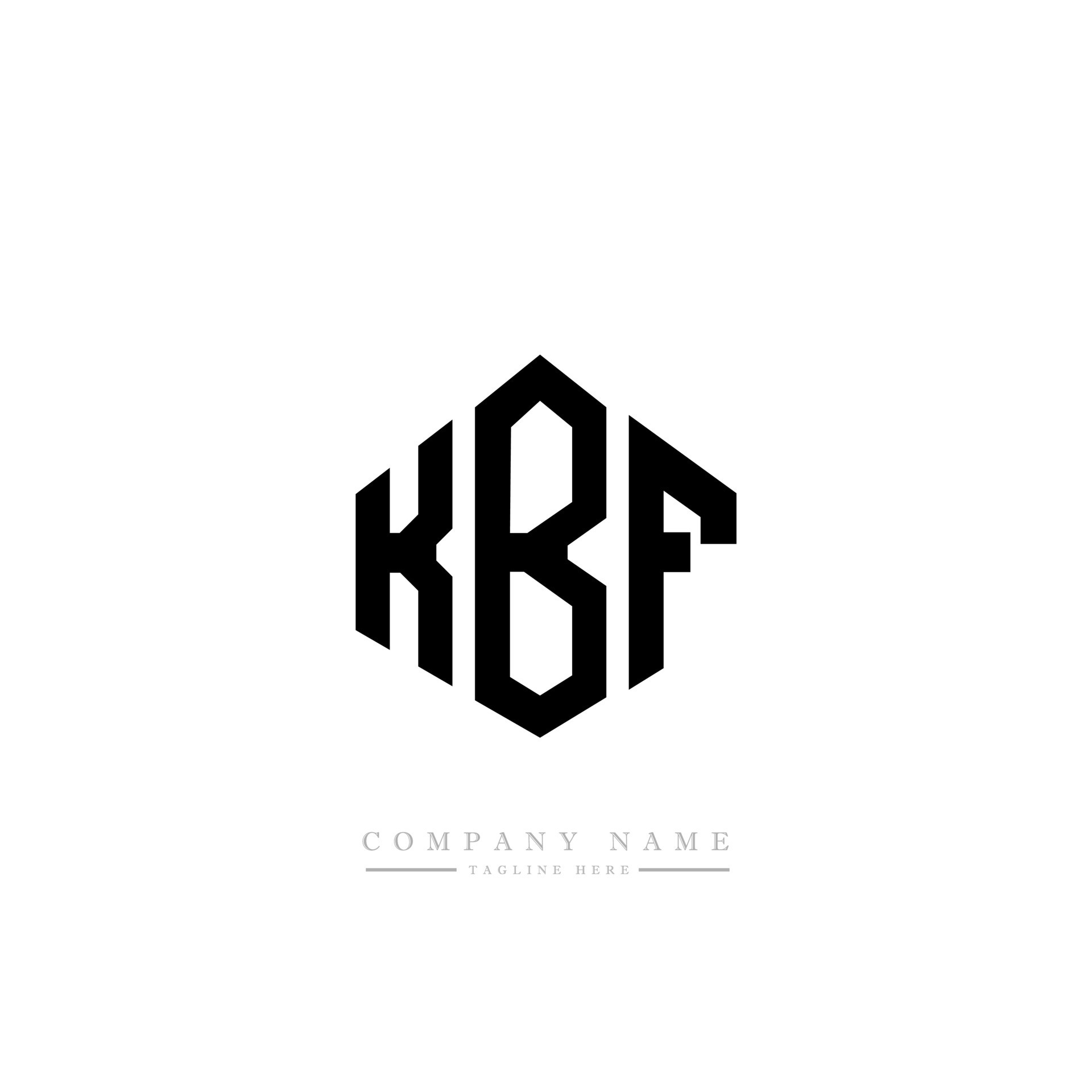 diseño de logotipo de letra kbf con forma de polígono. kbf polígono y diseño de logotipo en ...