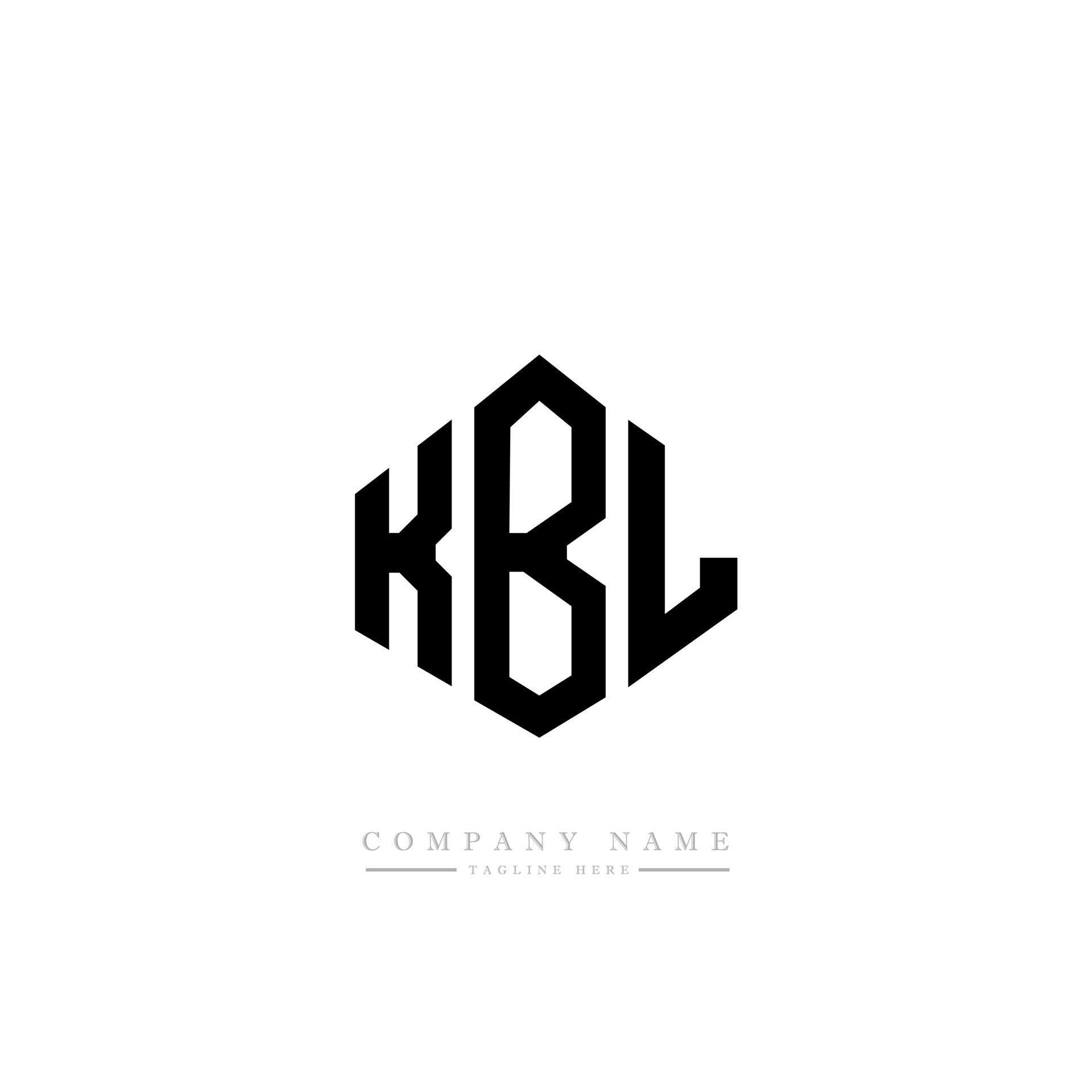 KBL letter logo design with polygon shape. KBL polygon and cube shape logo design. KBL hexagon ...