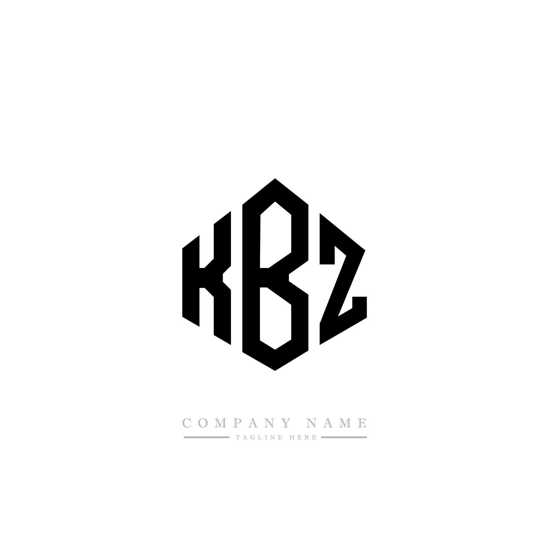 Kbz Letter Logo Design With Polygon Shape Kbz Polygon And Cube Shape Logo Design Kbz Hexagon