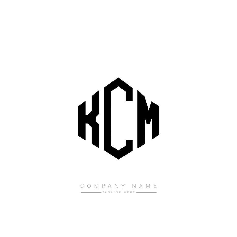 diseño de logotipo de letra kcm con forma de polígono. diseño de logotipo en forma de cubo y ...