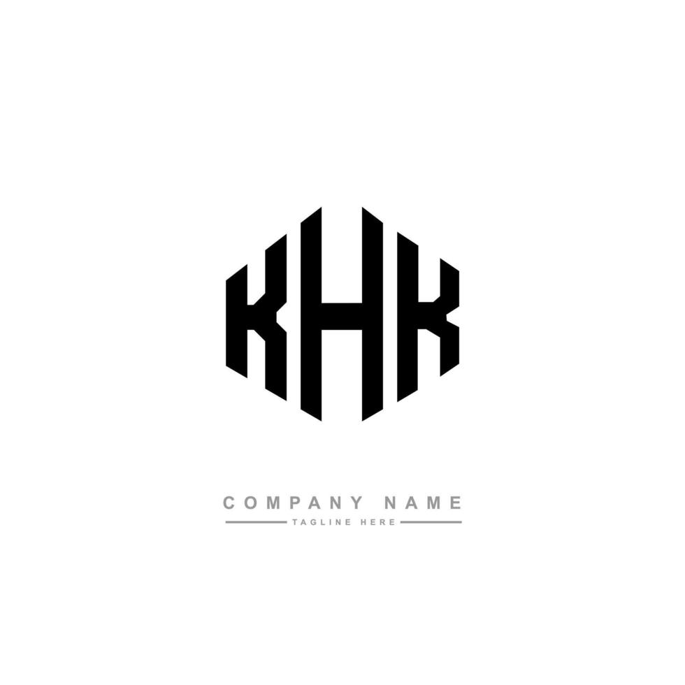 KHK letter logo design with polygon shape. KHK polygon and cube shape logo design. KHK hexagon ...