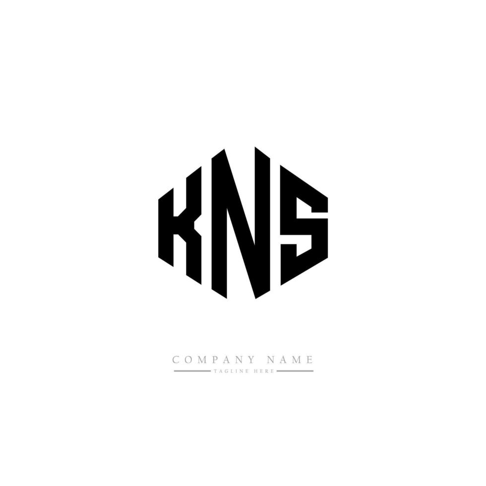 diseño de logotipo de letra kns con forma de polígono. diseño de logotipo en forma de cubo y ...