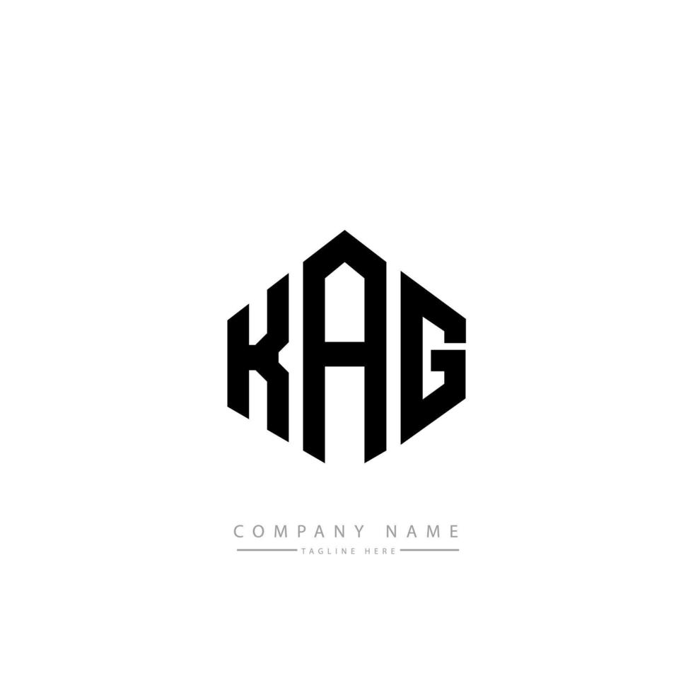 diseño de logotipo de letra kag con forma de polígono. diseño de logotipo en forma de cubo y ...