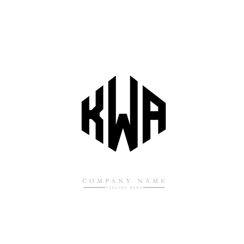 KWA letter logo design with polygon shape. KWA polygon and cube shape logo design. KWA hexagon ...