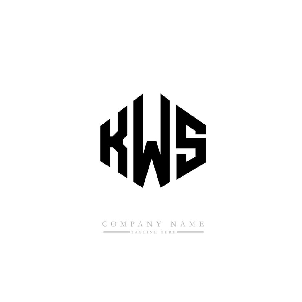 diseño de logotipo de letra kws con forma de polígono. diseño de logotipo en forma de cubo y ...