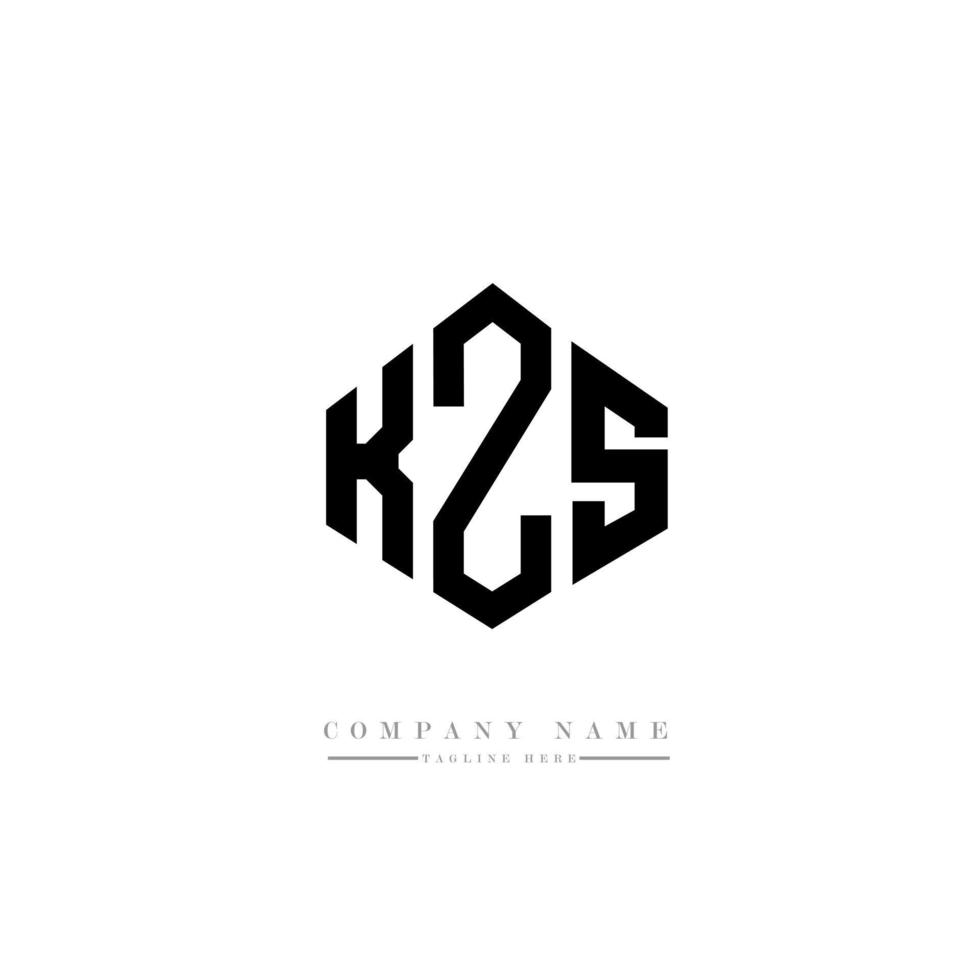 diseño de logotipo de letra kzs con forma de polígono. diseño de logotipo en forma de cubo y ...