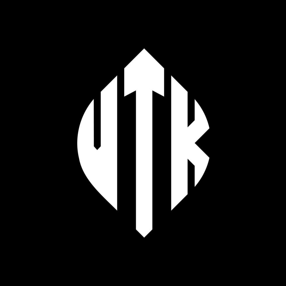 diseño de logotipo de letra de círculo vtk con forma de círculo y elipse. letras de elipse vtk ...