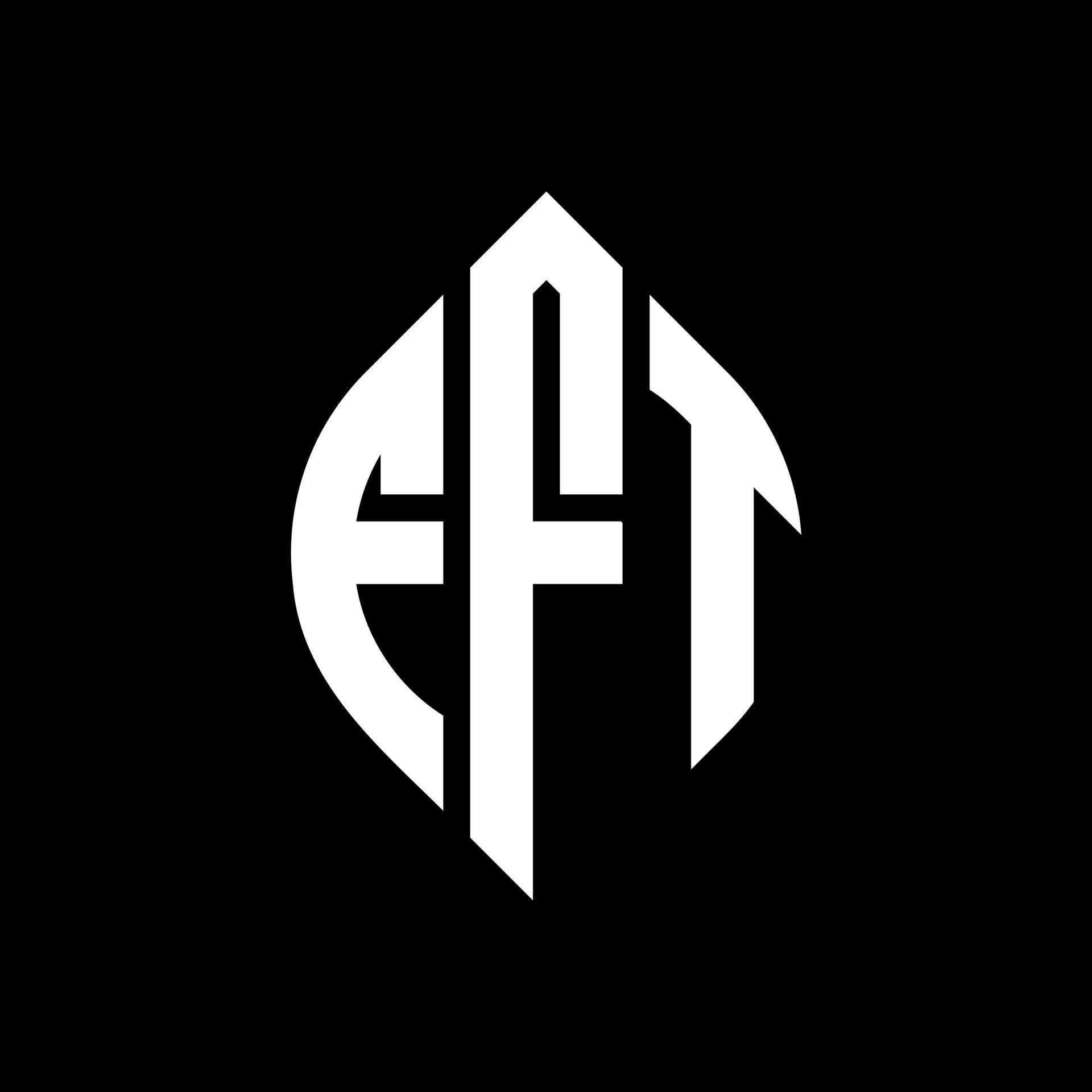 FFT circle letter logo design with circle and ellipse shape. FFT ellipse letters with ...