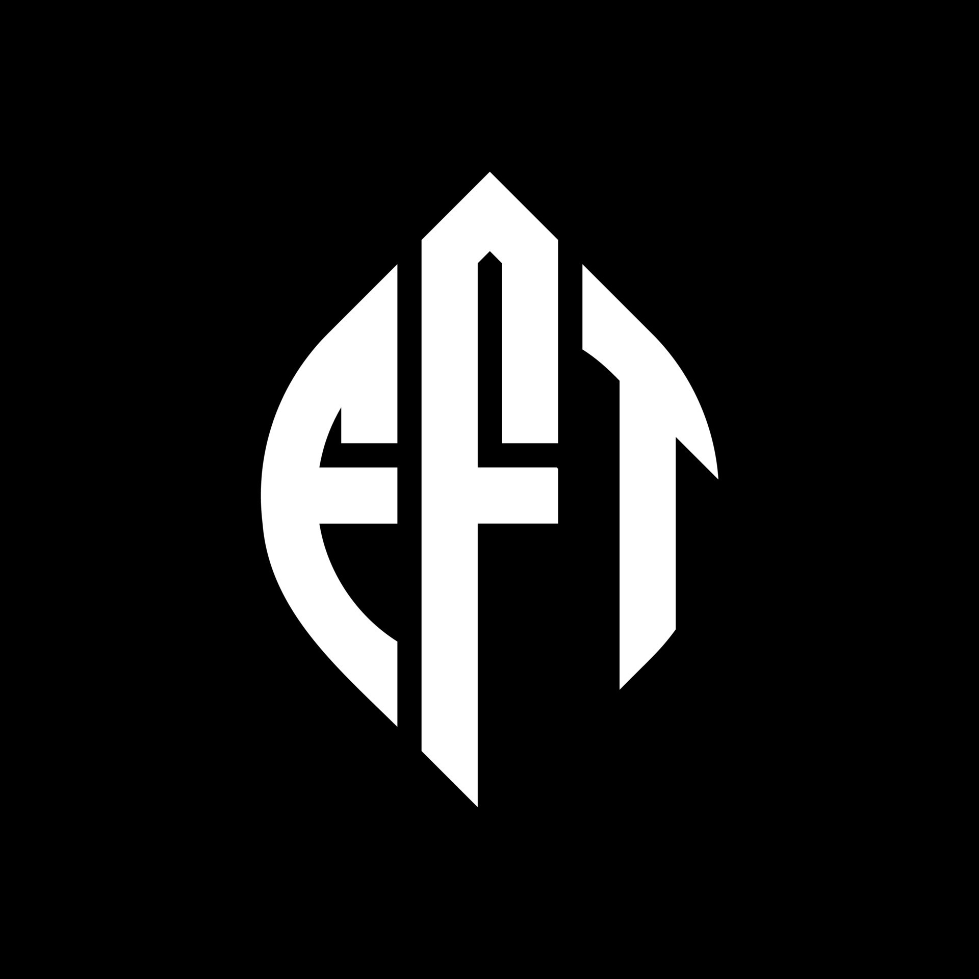 Fft Circle Letter Logo Design With Circle And Ellipse Shape Fft