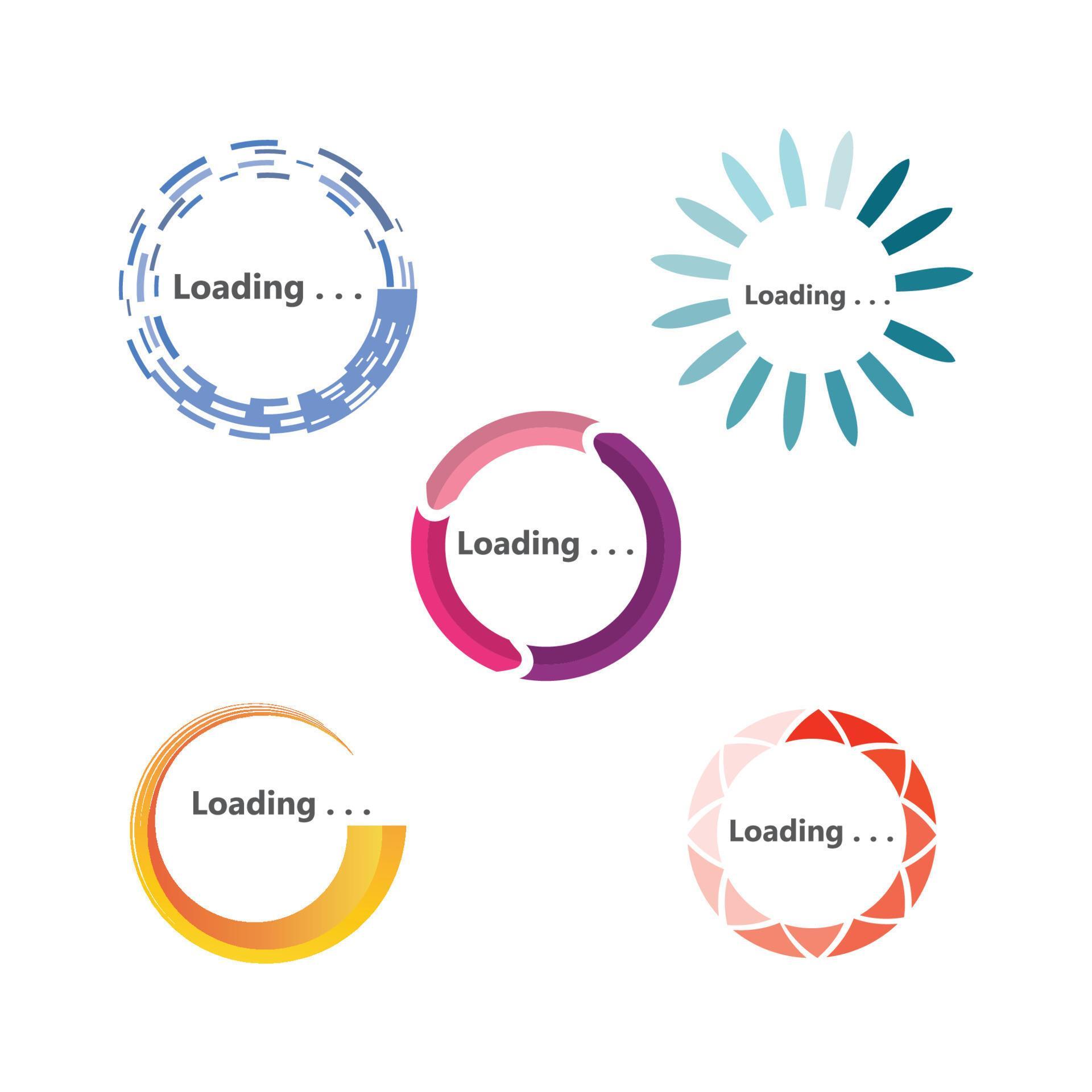 striped loading circle flat style icon design, Progress upload ...