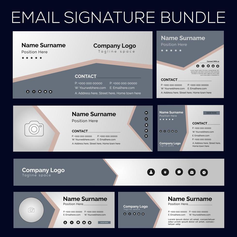 Email signature template, Email signature bundle, Different email ... Email signature template, Email signature bundle, Different email ...