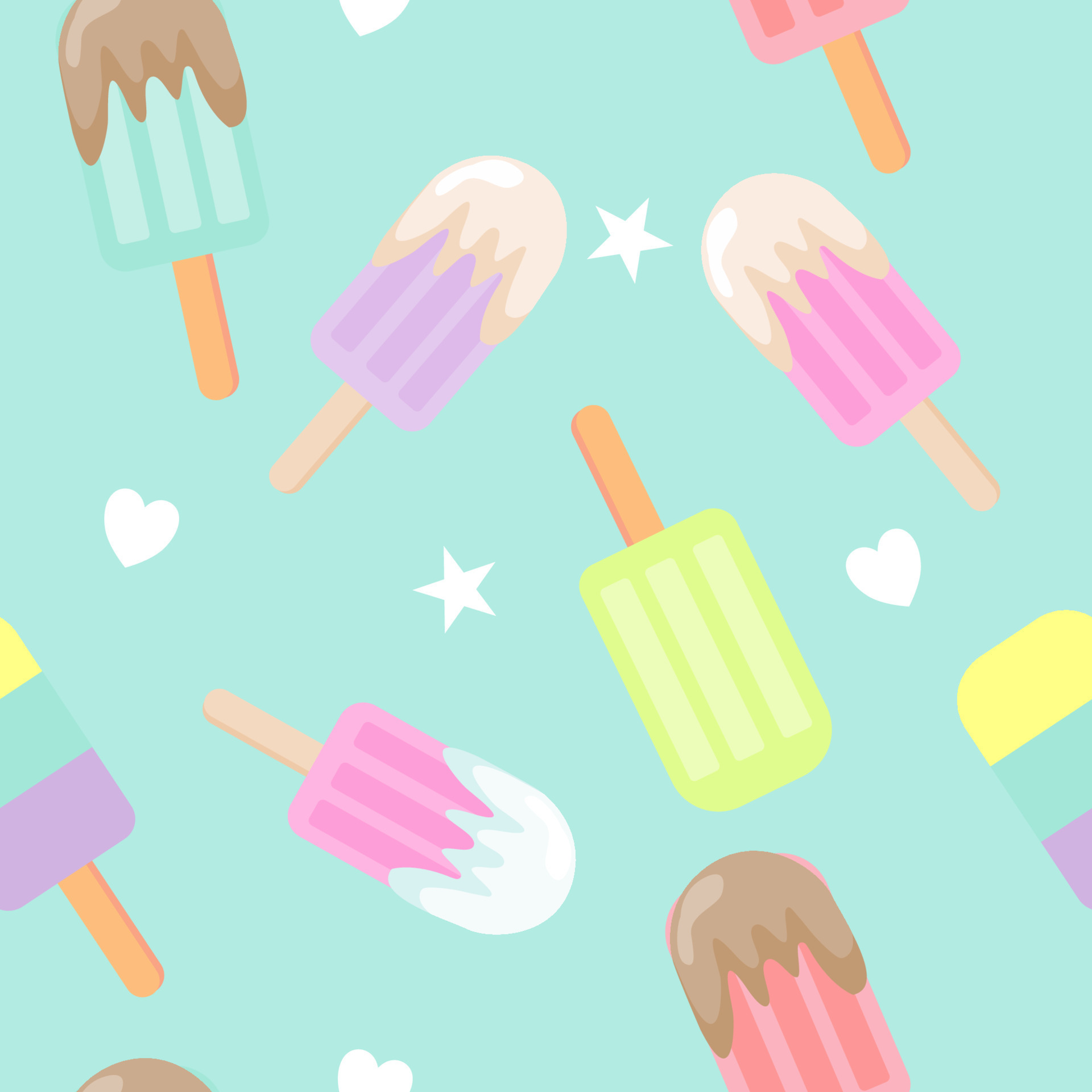 Ice Cream Seamless Pattern Vector Illustration 9157469 Vector Art At