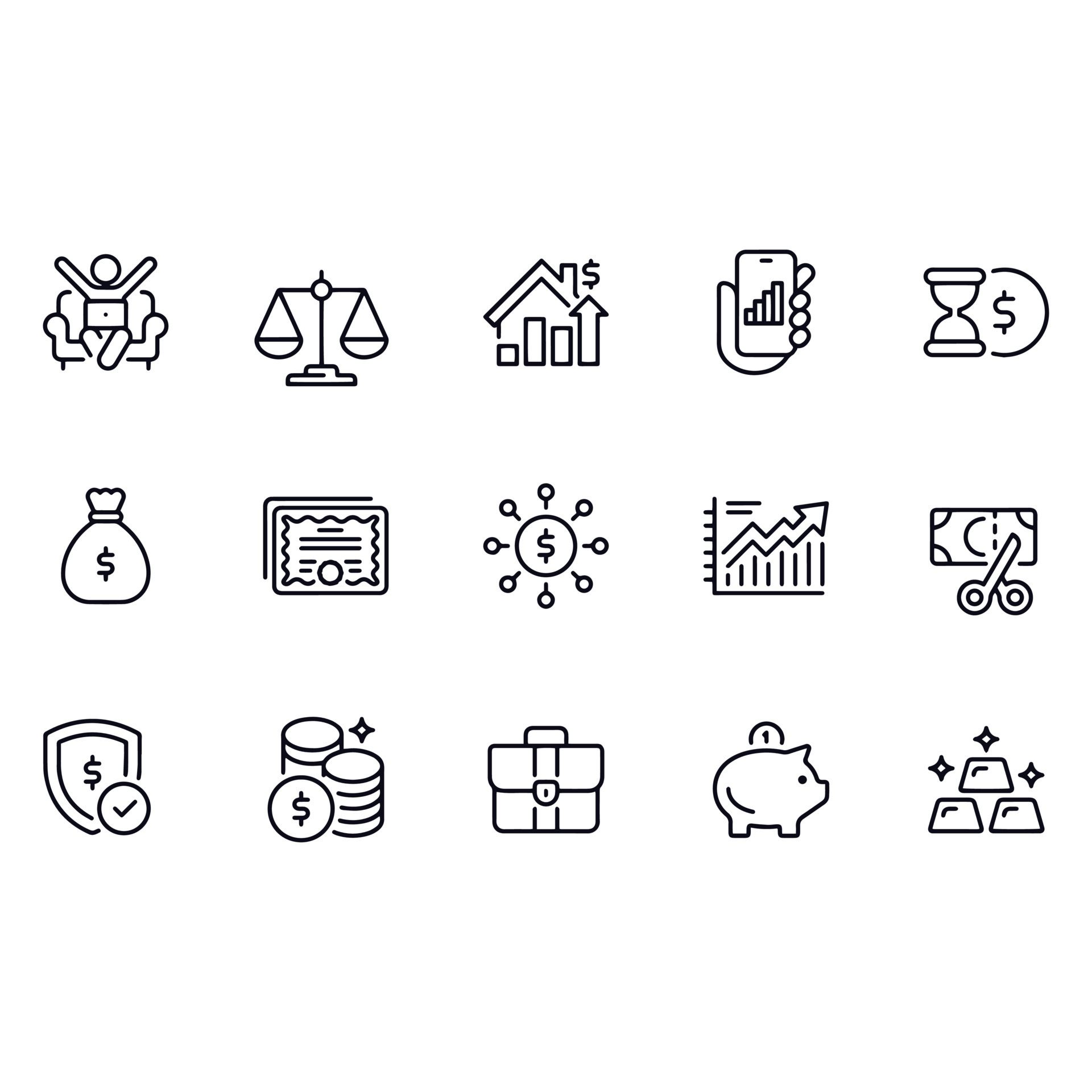 finance icons vector design 9157621 Vector Art at Vecteezy