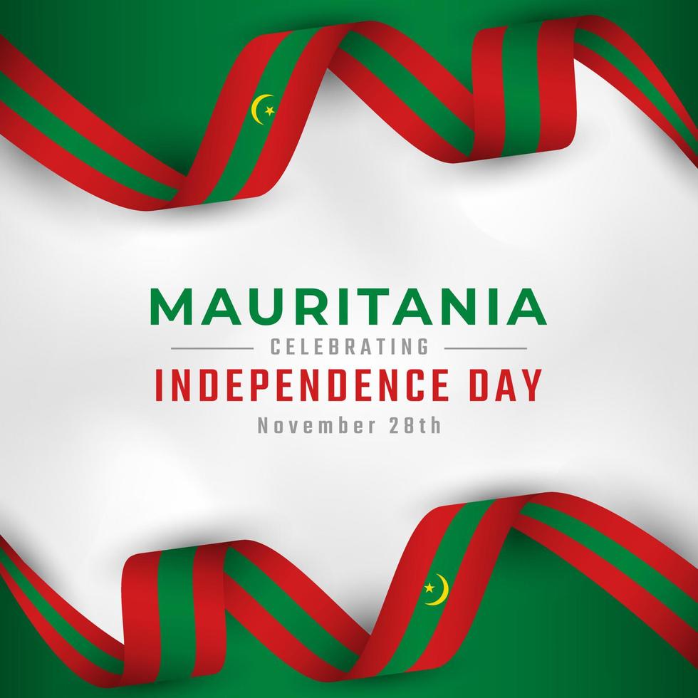 Happy Mauritania Independence Day November 28th Celebration Vector