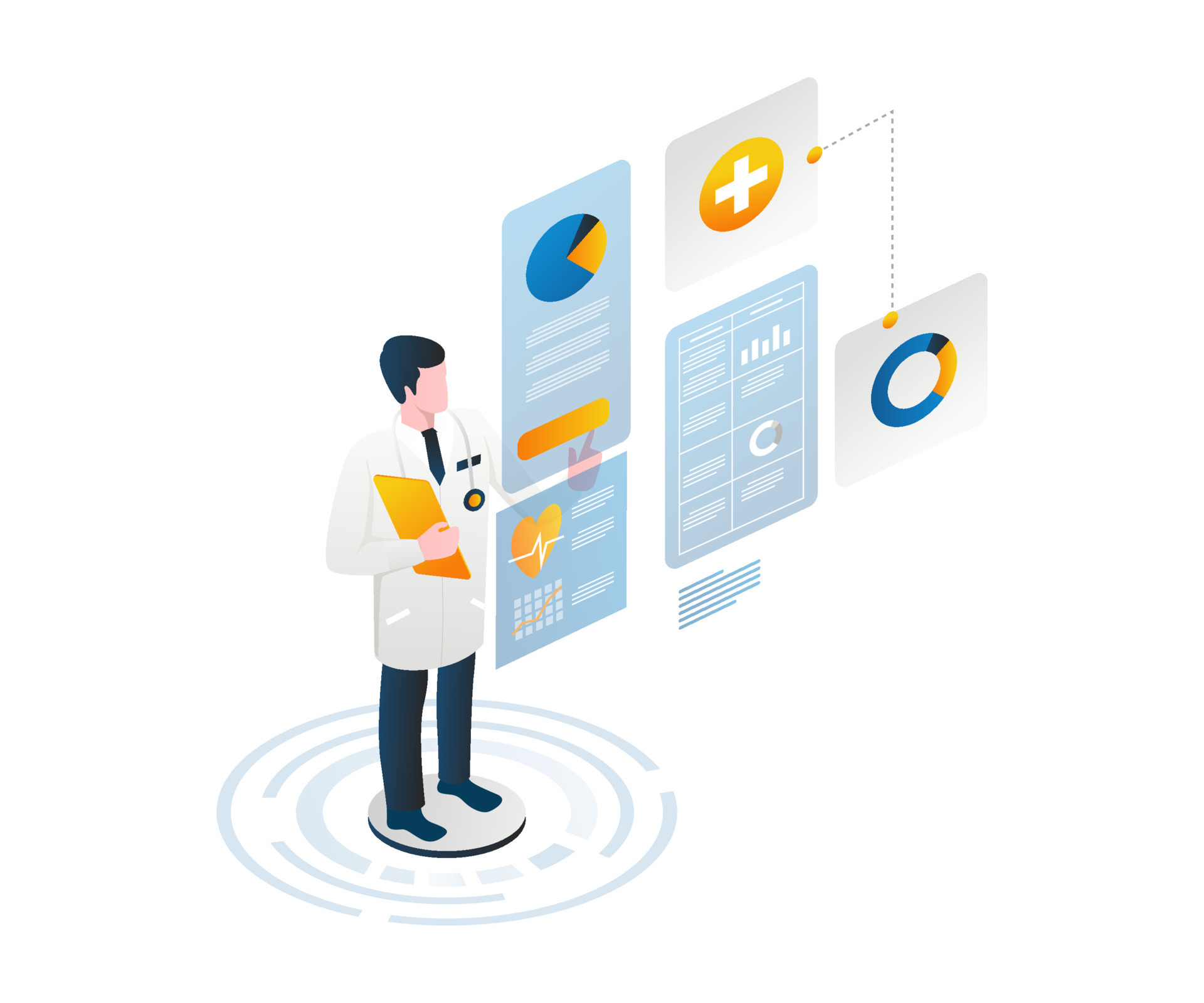 Doctors are analyzing patient data with digital technology 9160078 ...