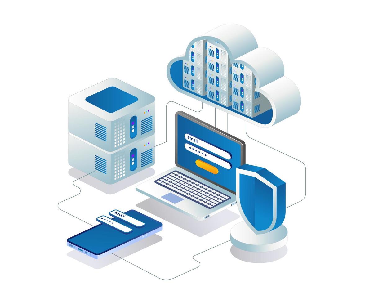 Cloud Server Computer Password 9160088 Vector Art At Vecteezy