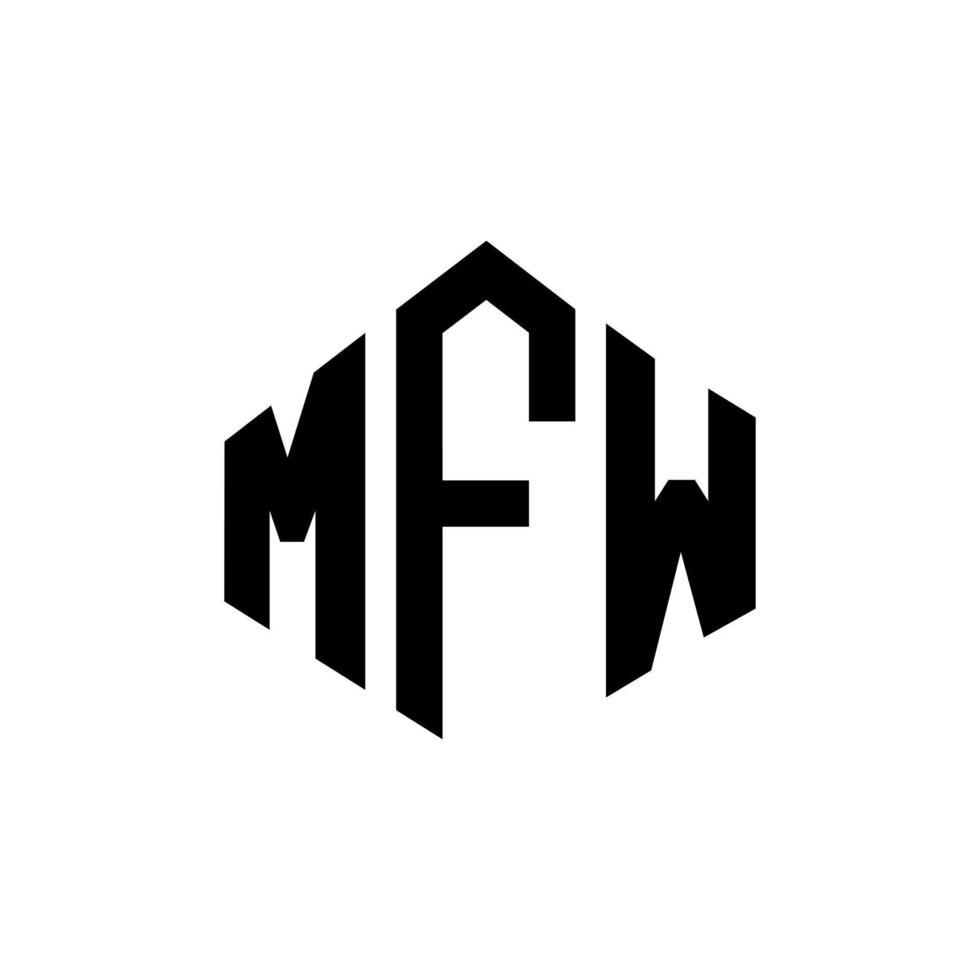 diseño de logotipo de letra mfw con forma de polígono. mfw polígono y diseño de logotipo en ...