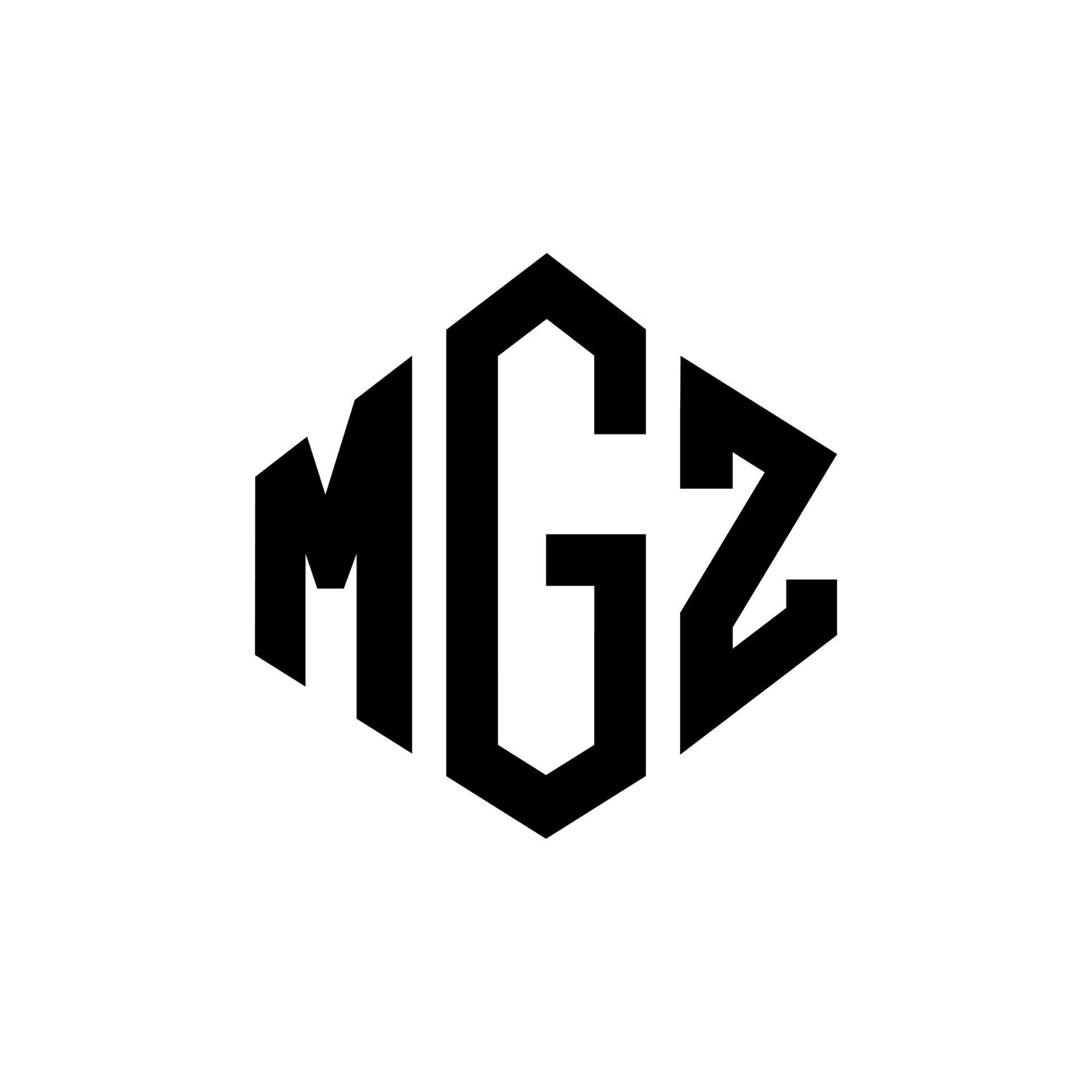 Mgz Letter Logo Design With Polygon Shape Mgz Polygon And Cube Shape