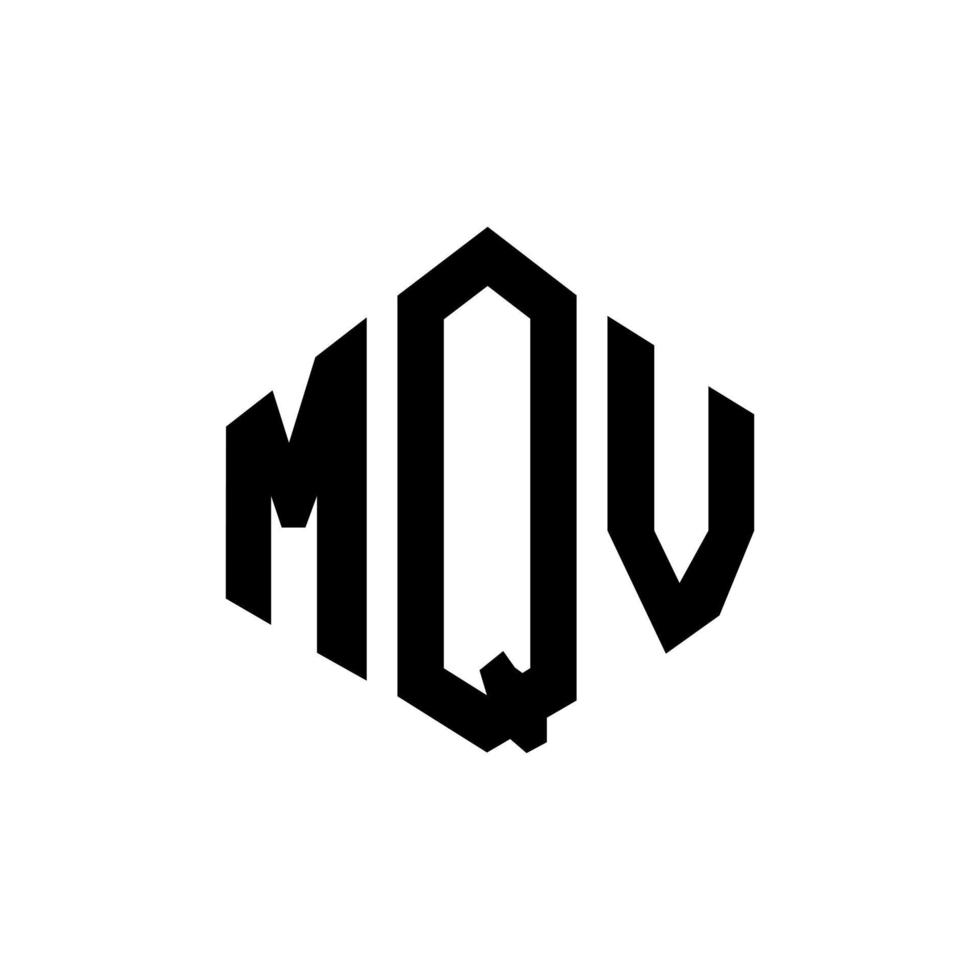 MQV letter logo design with polygon shape. MQV polygon and cube shape logo design. MQV hexagon ...