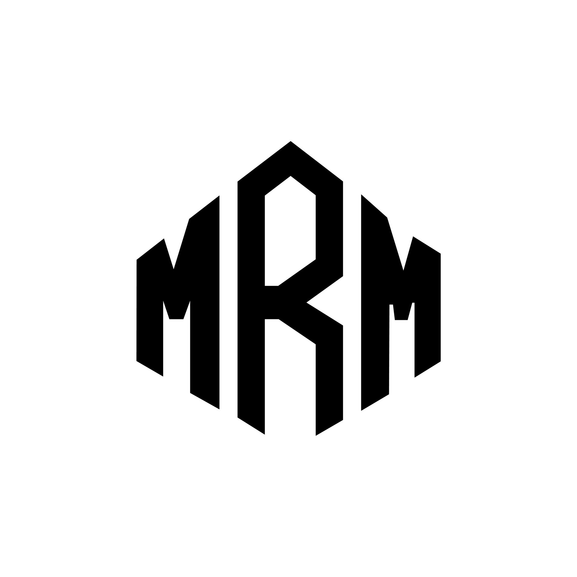 diseño de logotipo de letra mrm con forma de polígono. mrm polígono y diseño de logotipo en ...