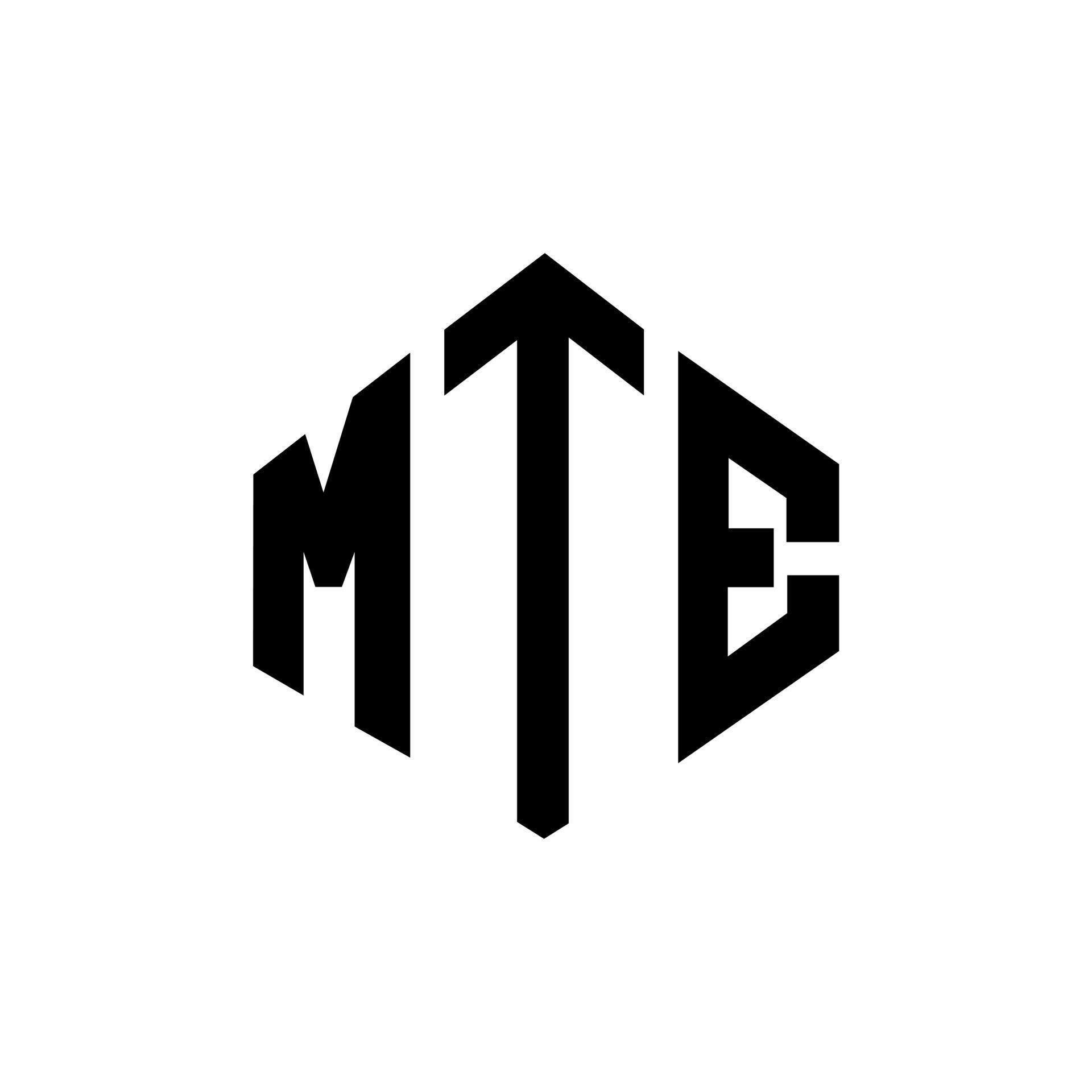 diseño de logotipo de letra mte con forma de polígono. mte polígono y diseño de logotipo en ...