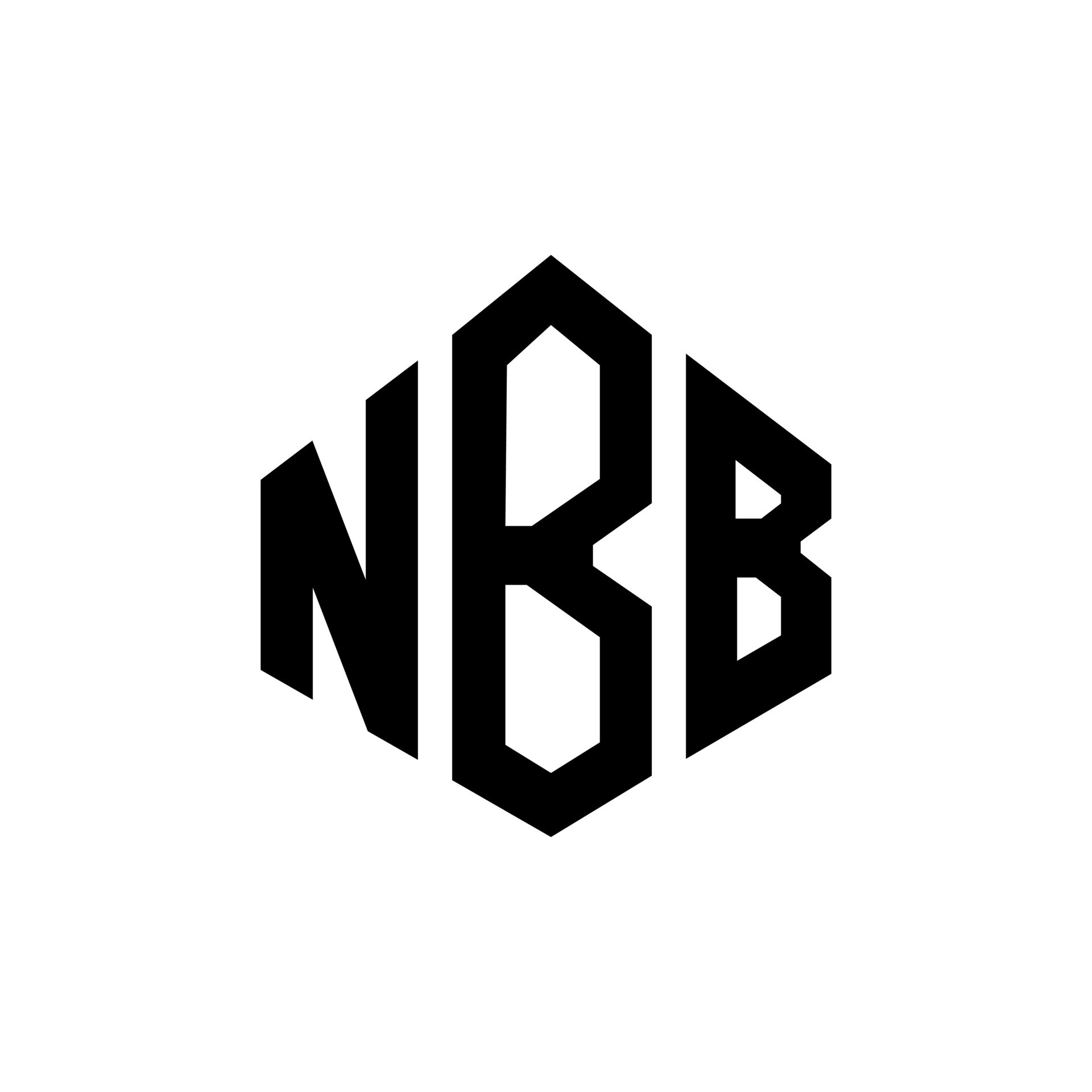 diseño de logotipo de letra nbb con forma de polígono. Diseño de logotipo en forma de cubo y ...