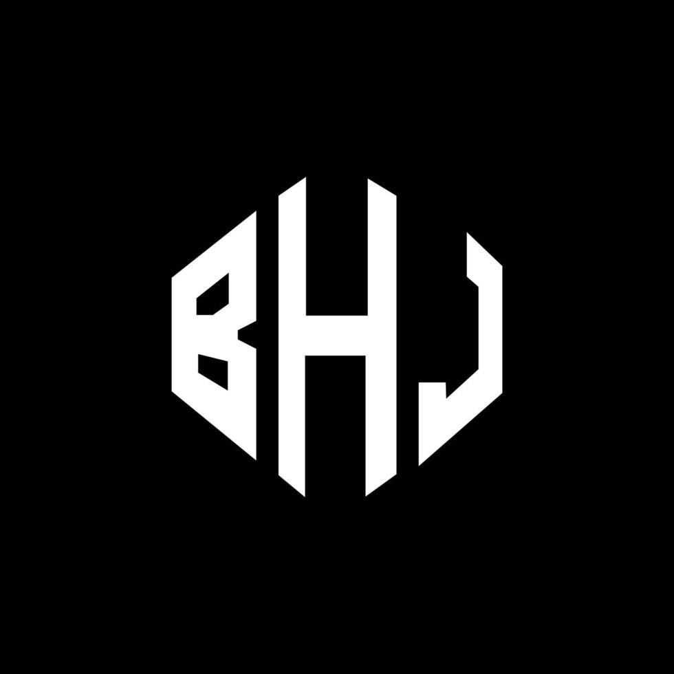 BHJ letter logo design with polygon shape. BHJ polygon and cube shape logo design. BHJ hexagon ...