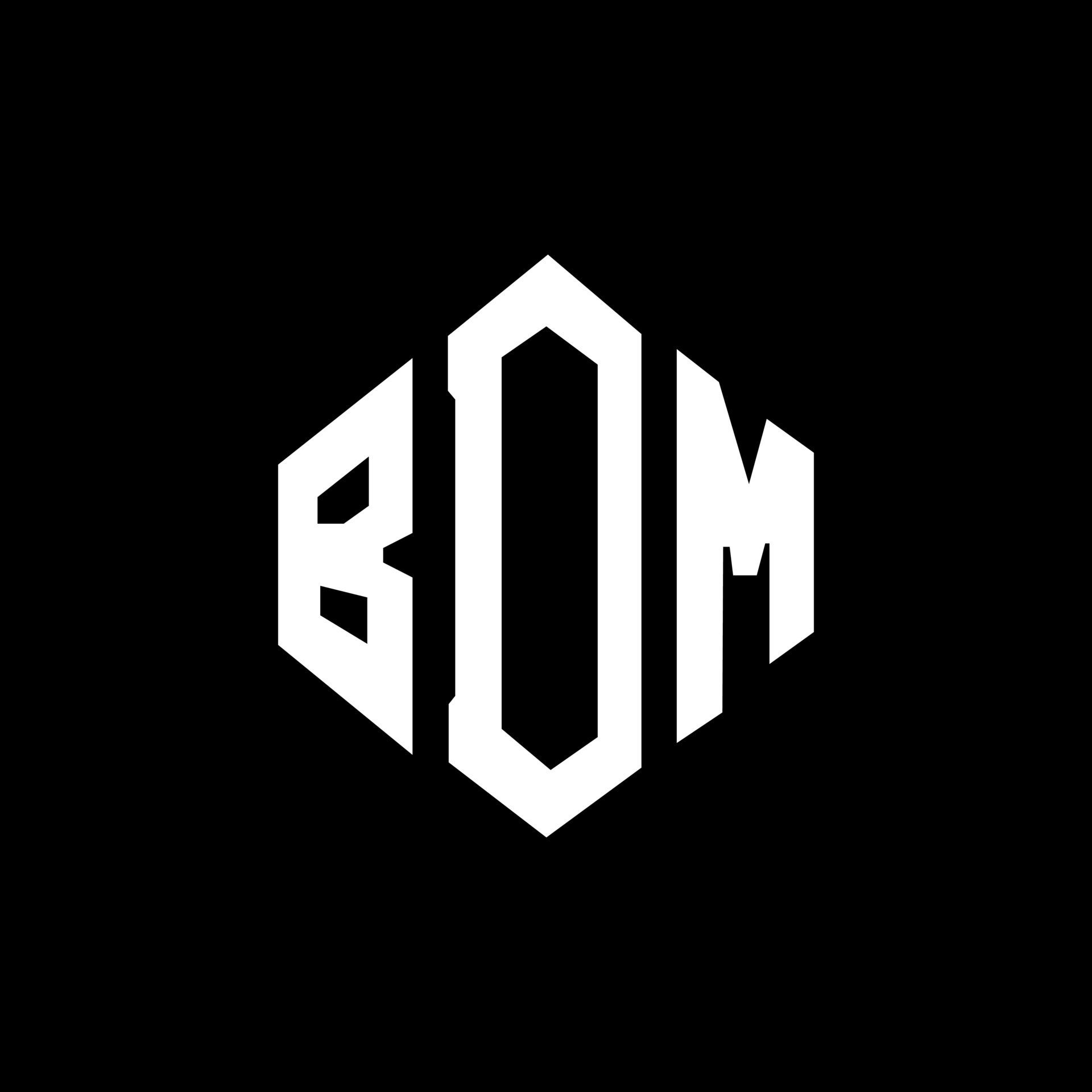 diseño de logotipo de letra bdm con forma de polígono. diseño de logotipo de forma de cubo y ...