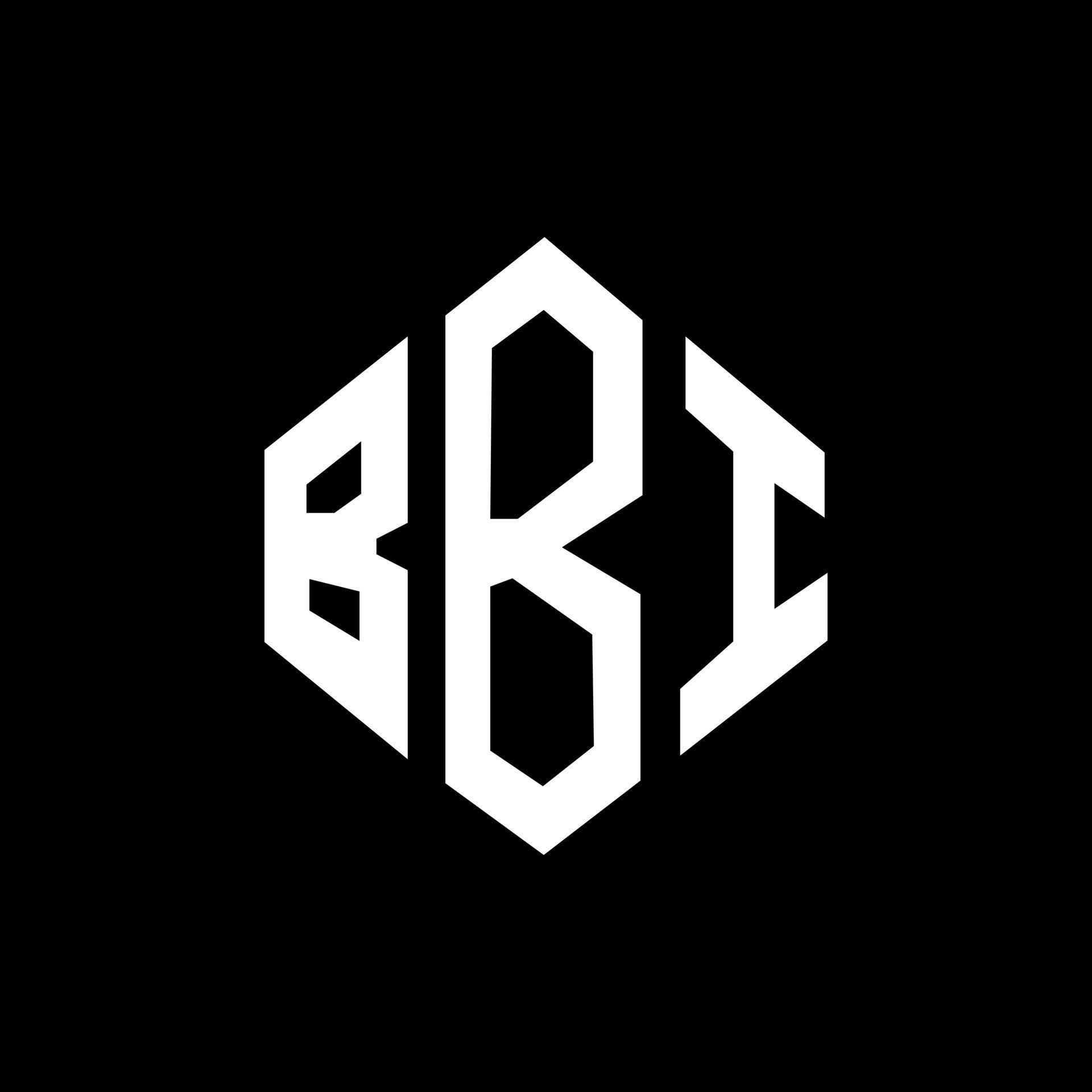 diseño de logotipo de letra bbi con forma de polígono. diseño de logotipo de forma de cubo y ...