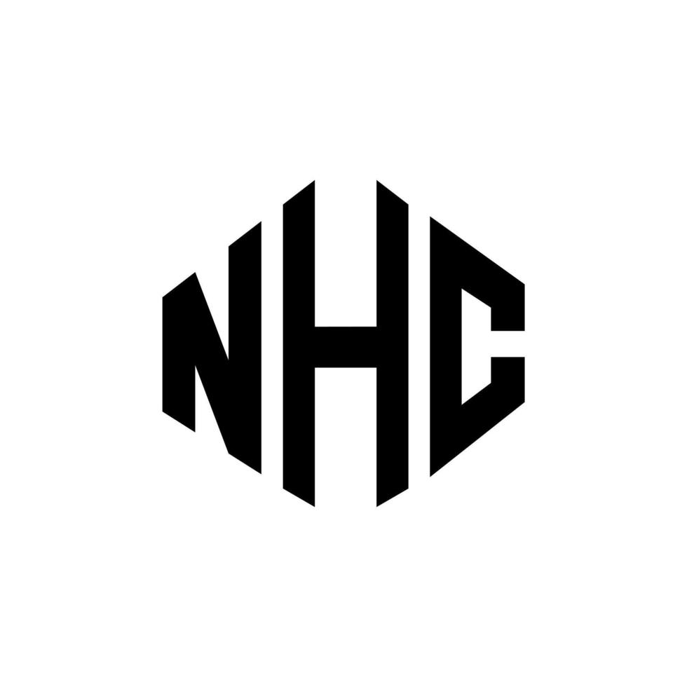 diseño de logotipo de letra nhc con forma de polígono. diseño de logotipo de forma de cubo y ...