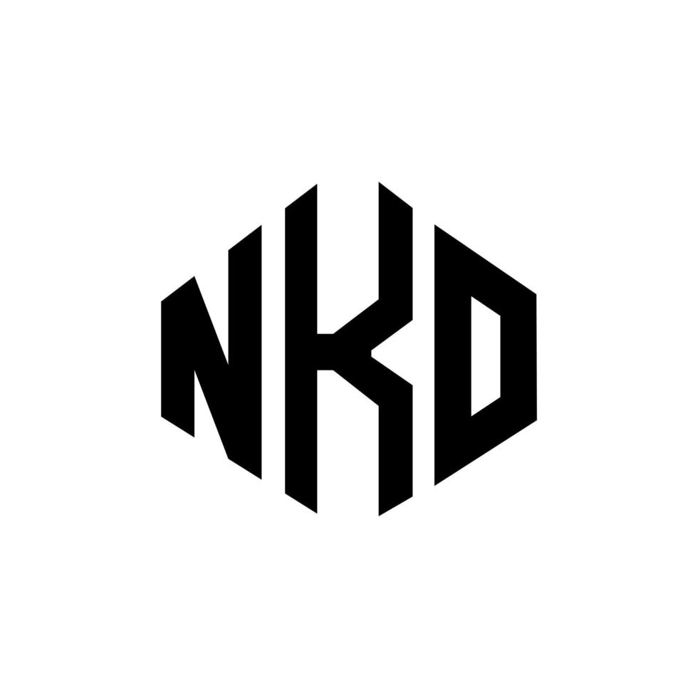 diseño de logotipo de letra nko con forma de polígono. Diseño de logotipo en forma de cubo y ...
