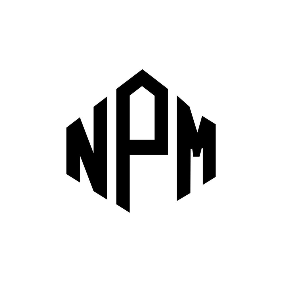 diseño de logotipo de letra npm con forma de polígono. diseño de logotipo en forma de cubo y ...