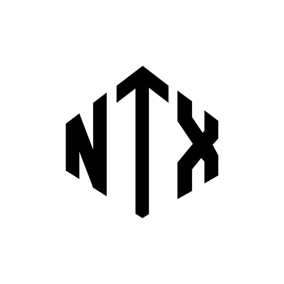 diseño de logotipo de letra ntx con forma de polígono. diseño de logotipo en forma de cubo y ...