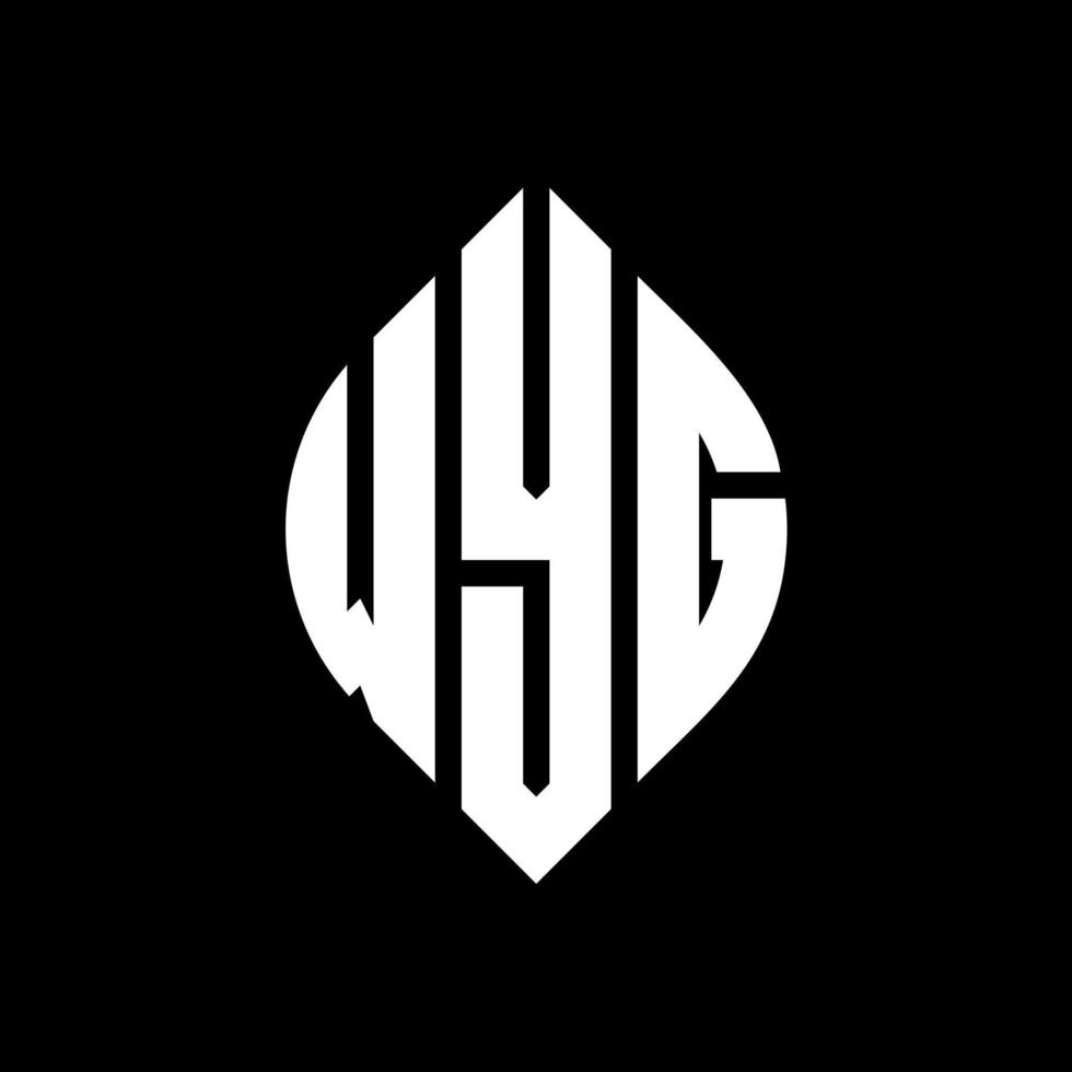diseño de logotipo de letra de círculo wyg con forma de círculo y elipse. letras de elipse wyg ...