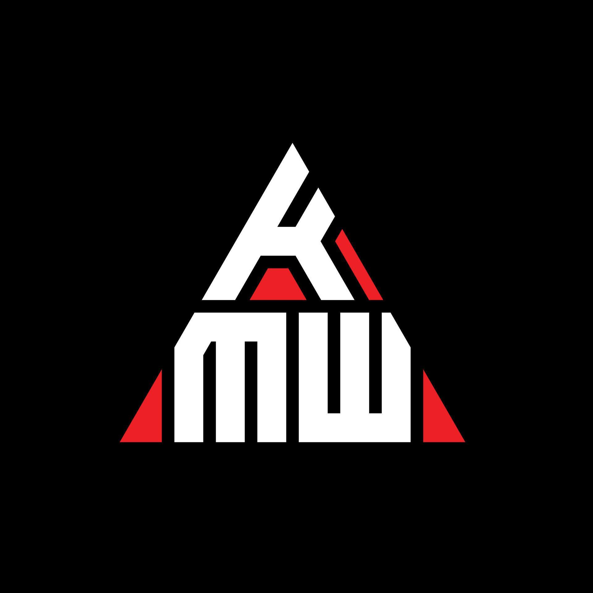 KMW triangle letter logo design with triangle shape. KMW triangle logo design monogram. KMW ...