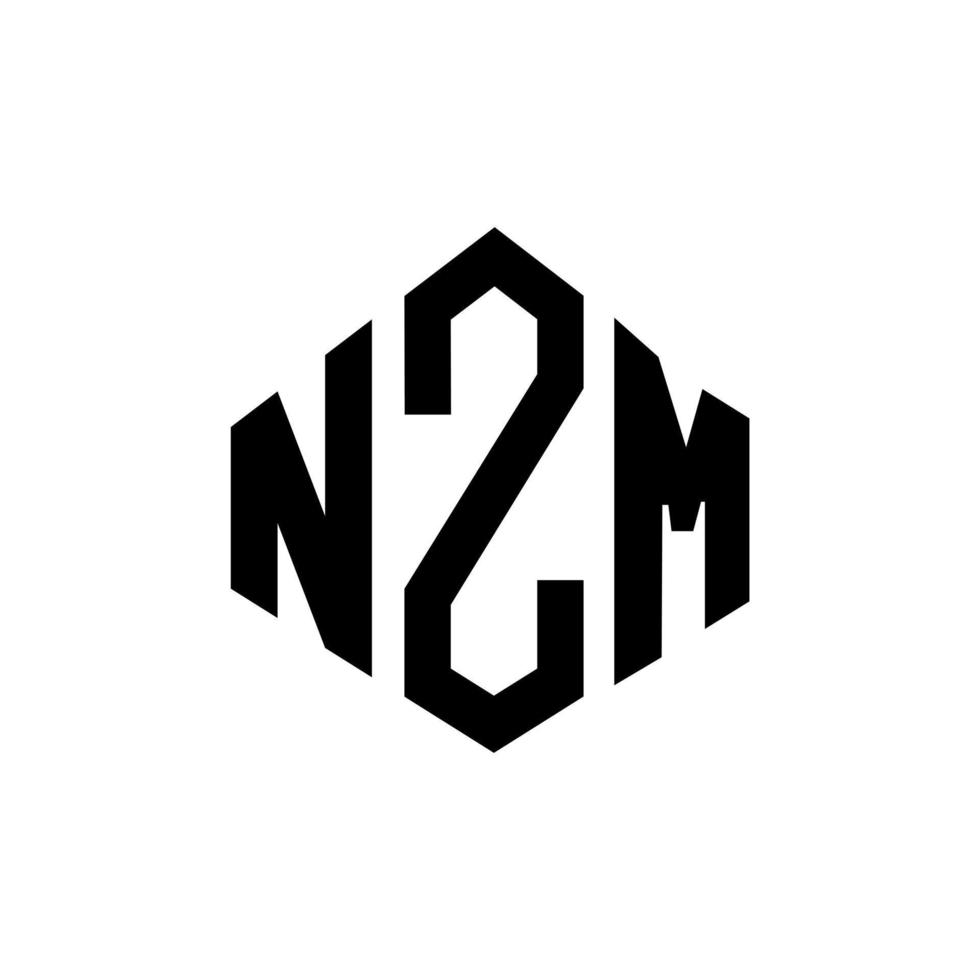 diseño de logotipo de letra nzm con forma de polígono. Diseño de logotipo en forma de cubo y ...