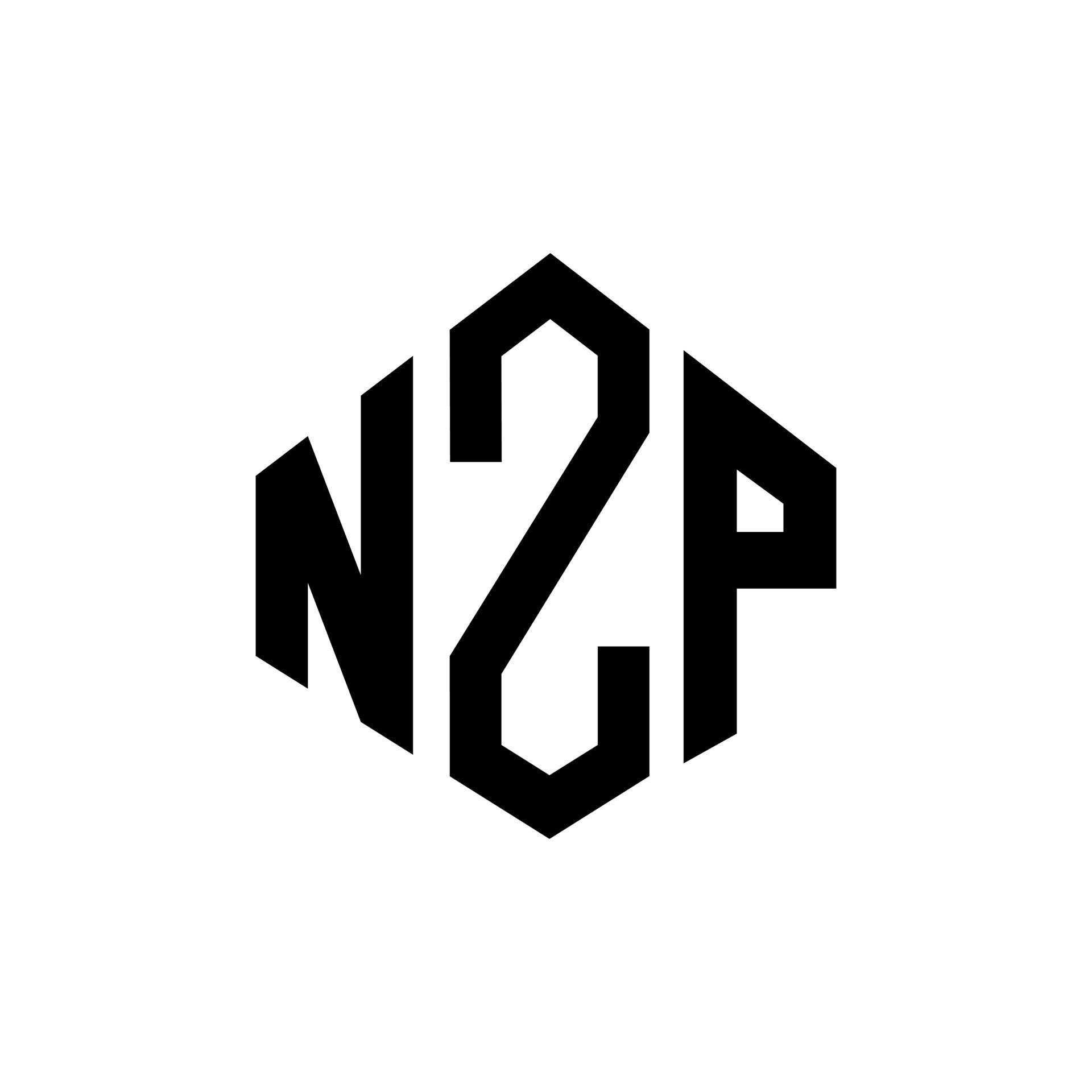 NZP letter logo design with polygon shape. NZP polygon and cube shape logo design. NZP hexagon ...
