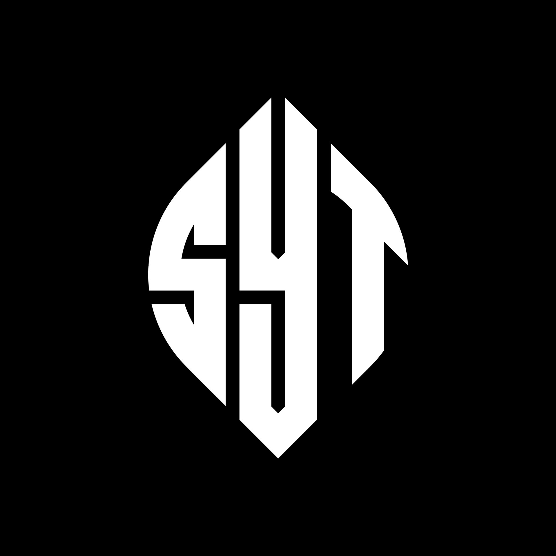 diseño de logotipo de letra de círculo syt con forma de círculo y elipse. syt elipse letras con ...