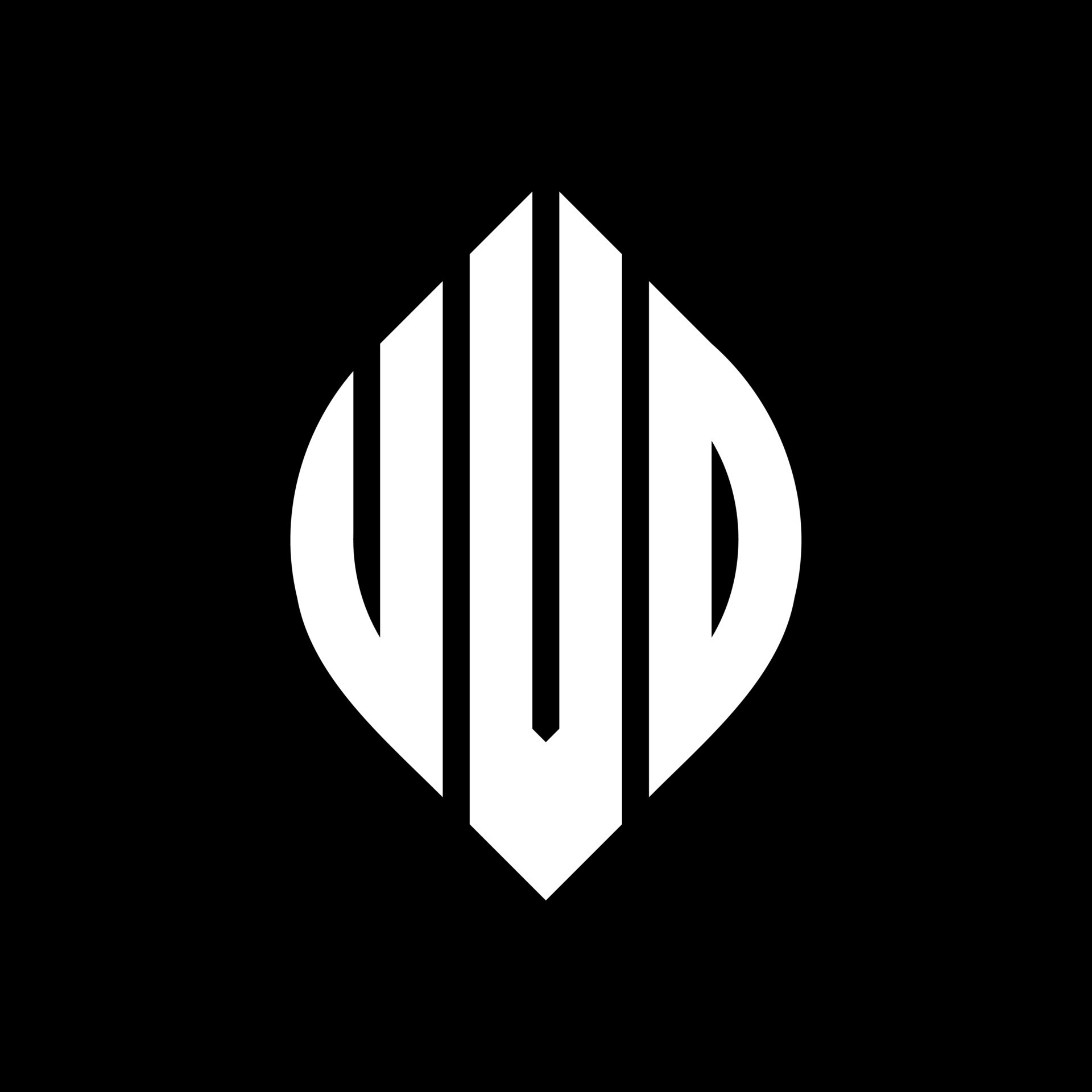 diseño de logotipo de letra de círculo uvo con forma de círculo y elipse. Letras de elipse uvo ...